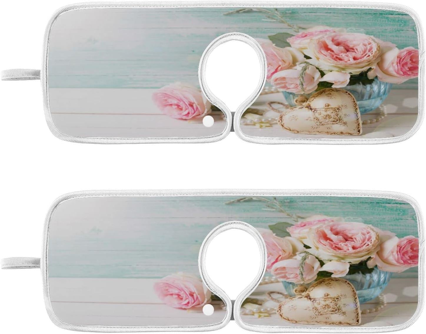 Coolnut Pink Roses Flowers Sink Splash Guard for Faucet 2 Packs Faucet ...