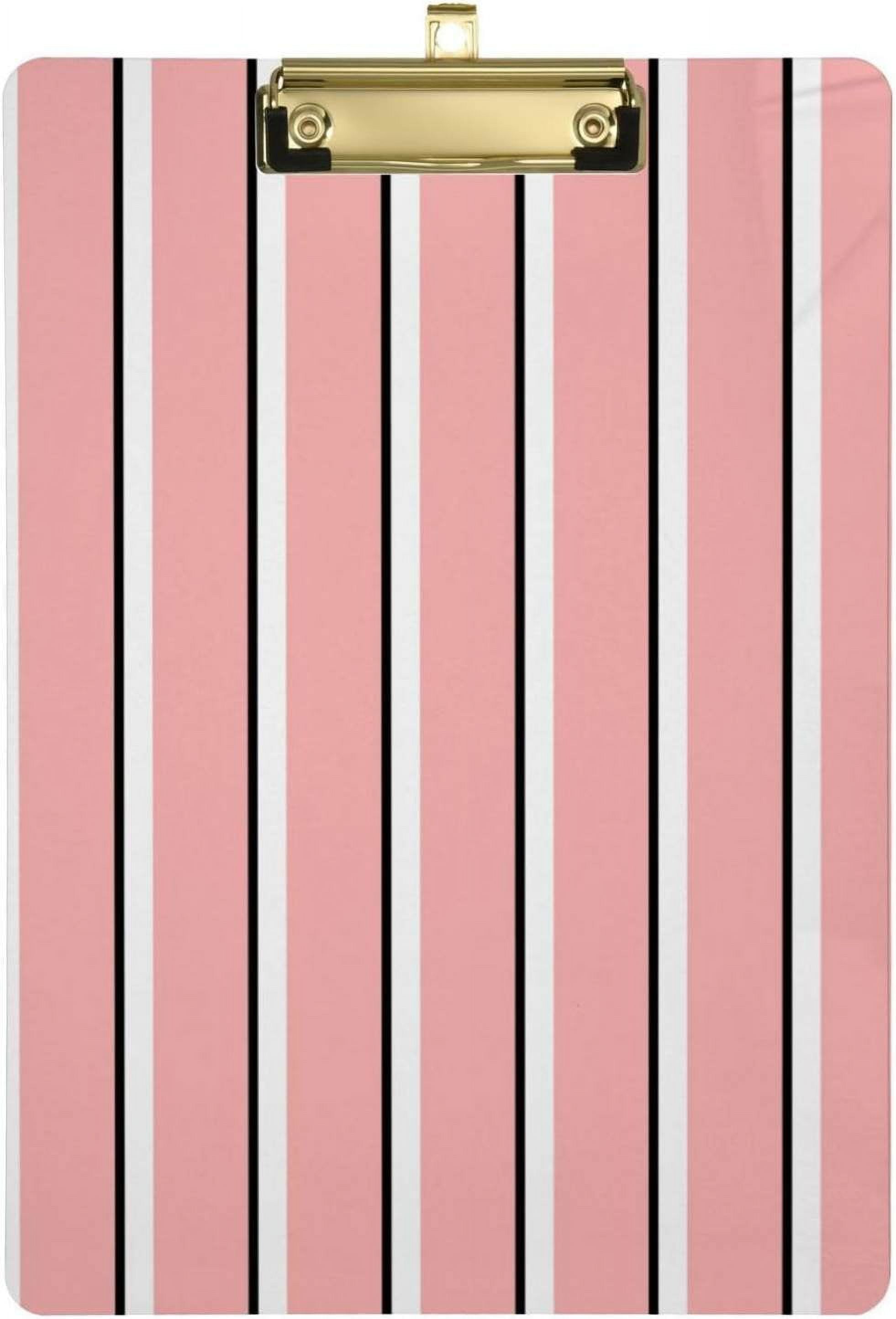 Coolnut Pink Stripe Clipboard, Acrylic Standard A4 Letter Size Clip ...