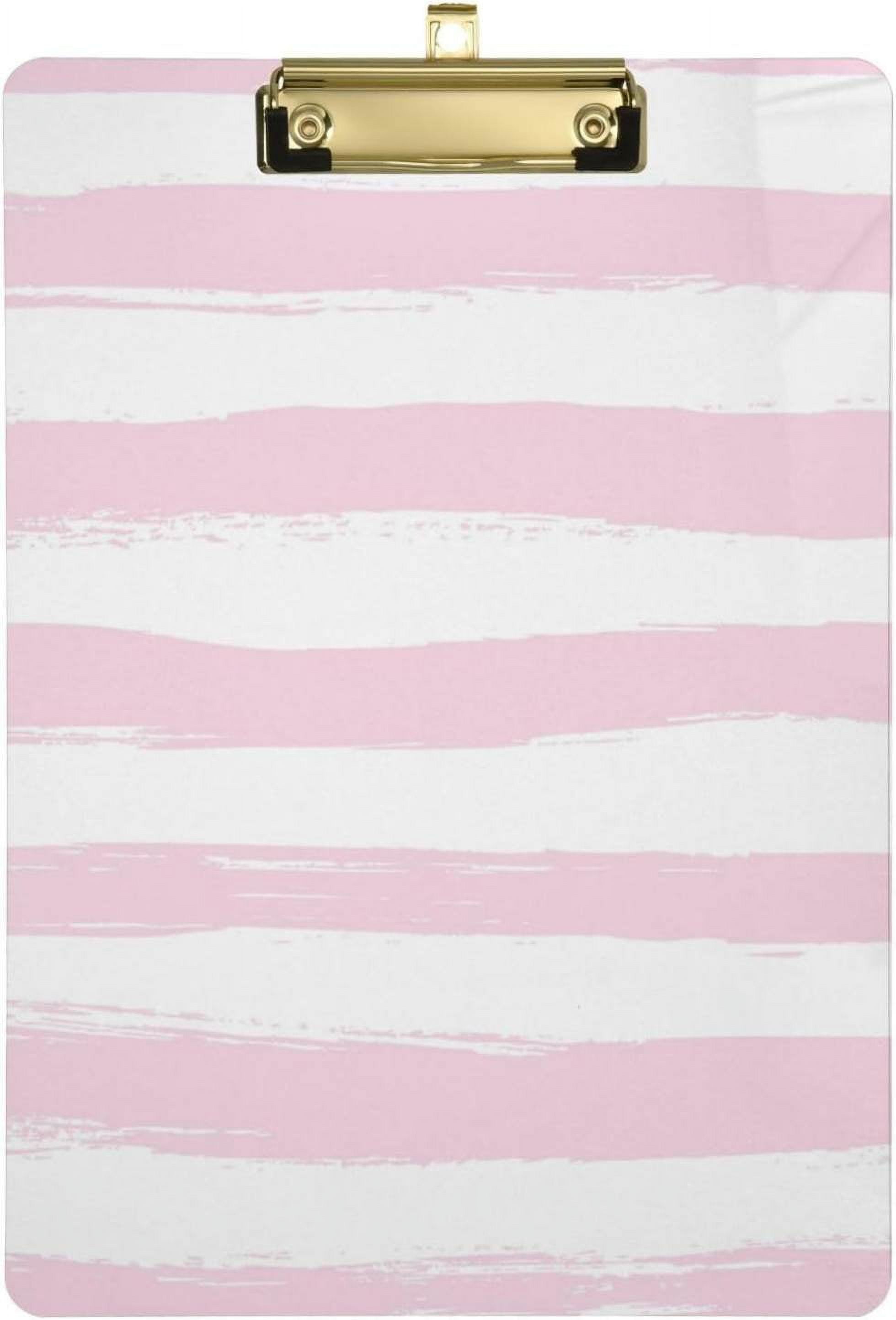 Coolnut Pink White Stripes Clipboard, Acrylic Standard A4 Letter Size ...