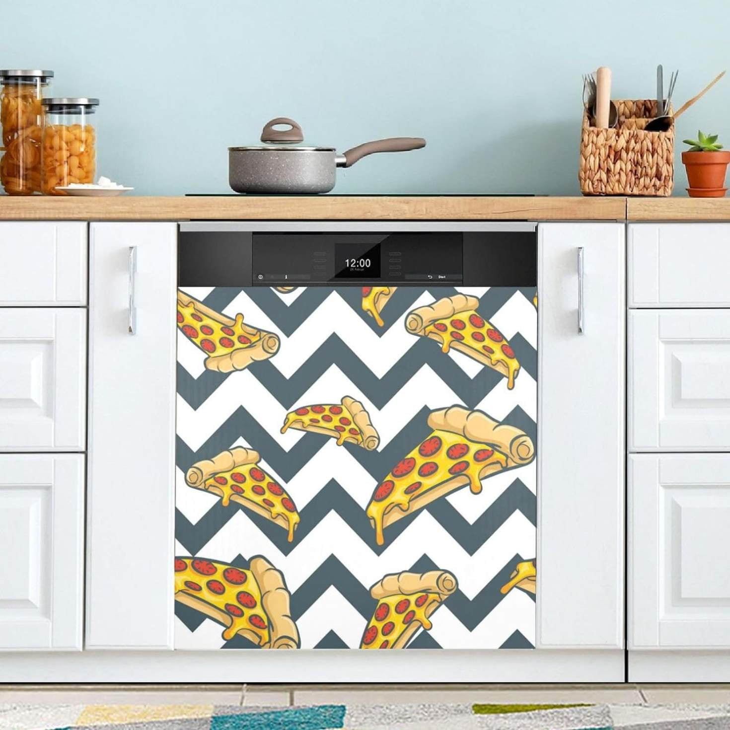 Coolnut Pizza Texture Dishwasher Magnet Cover for The Front Door ...