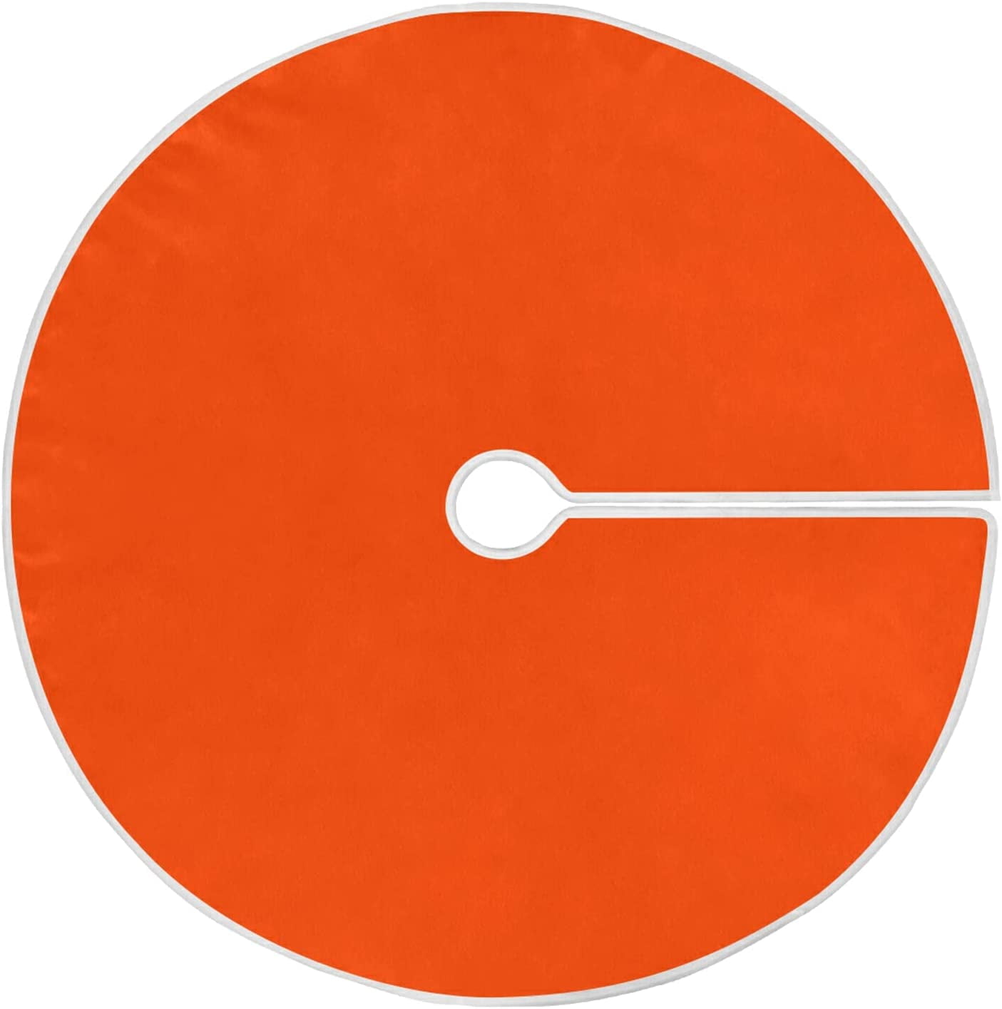 Coolnut Plain Orange Solid Color Christmas Tree Skirt 36", Large ...