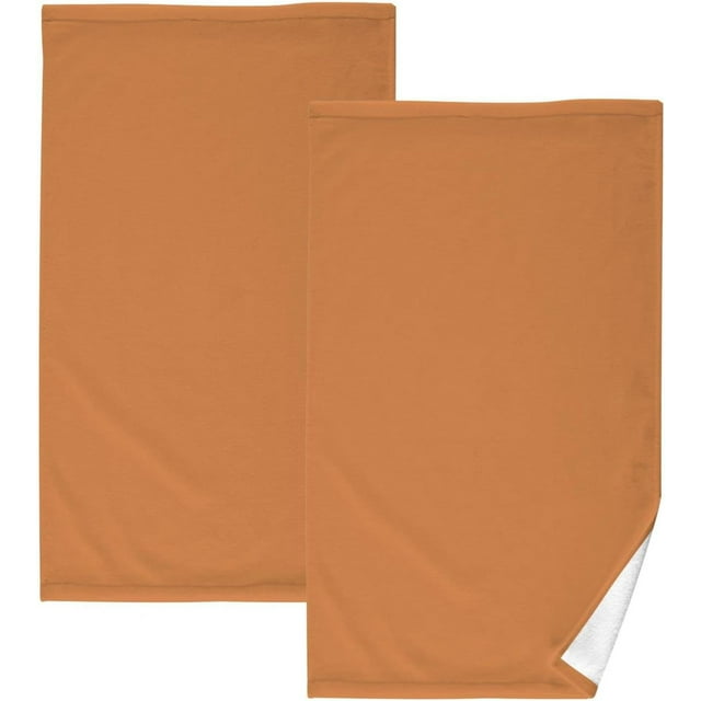 Coolnut Plain Rust Orange Solid Color Hand Towels Set of 2 Soft ...