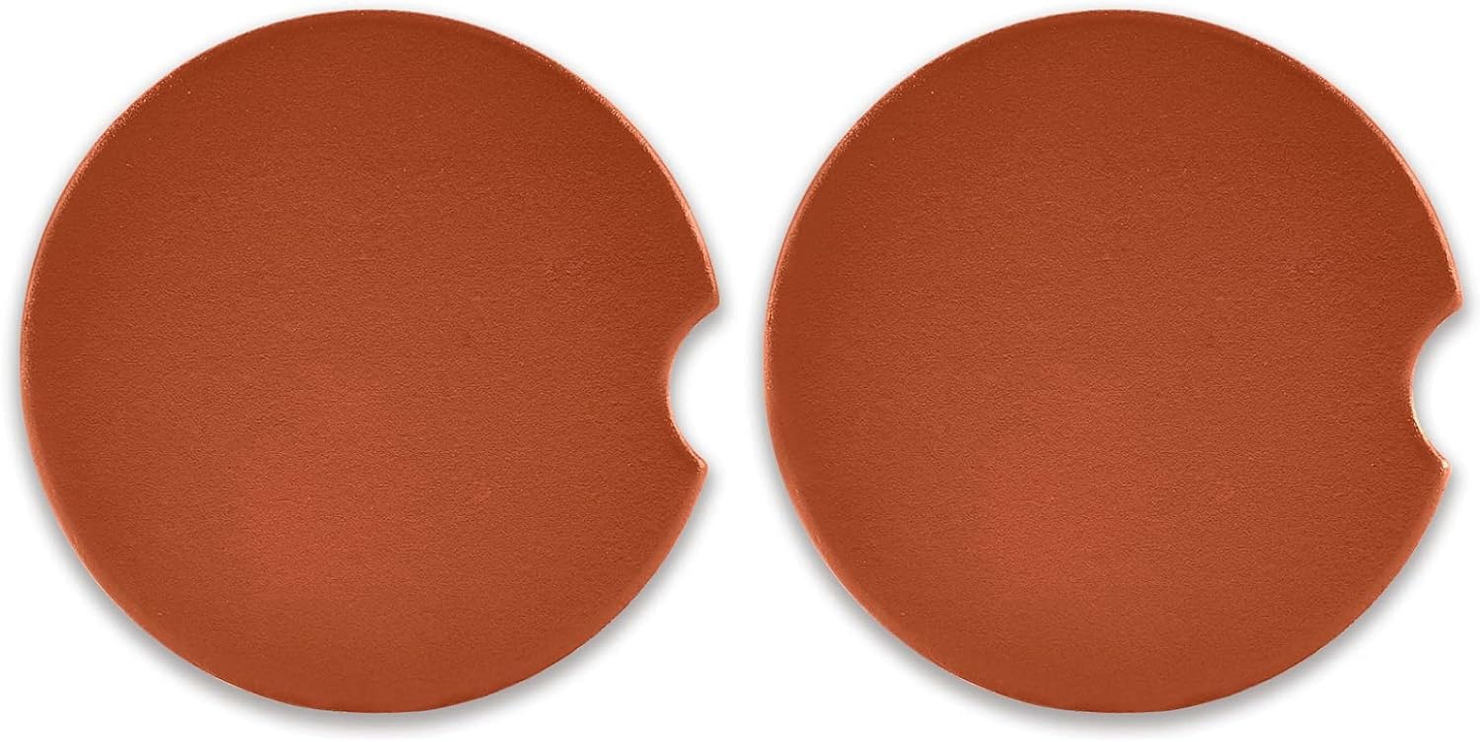 Coolnut Plain Rust Solid Color Car Coasters 2 Pieces, Absorbent Ceramic ...