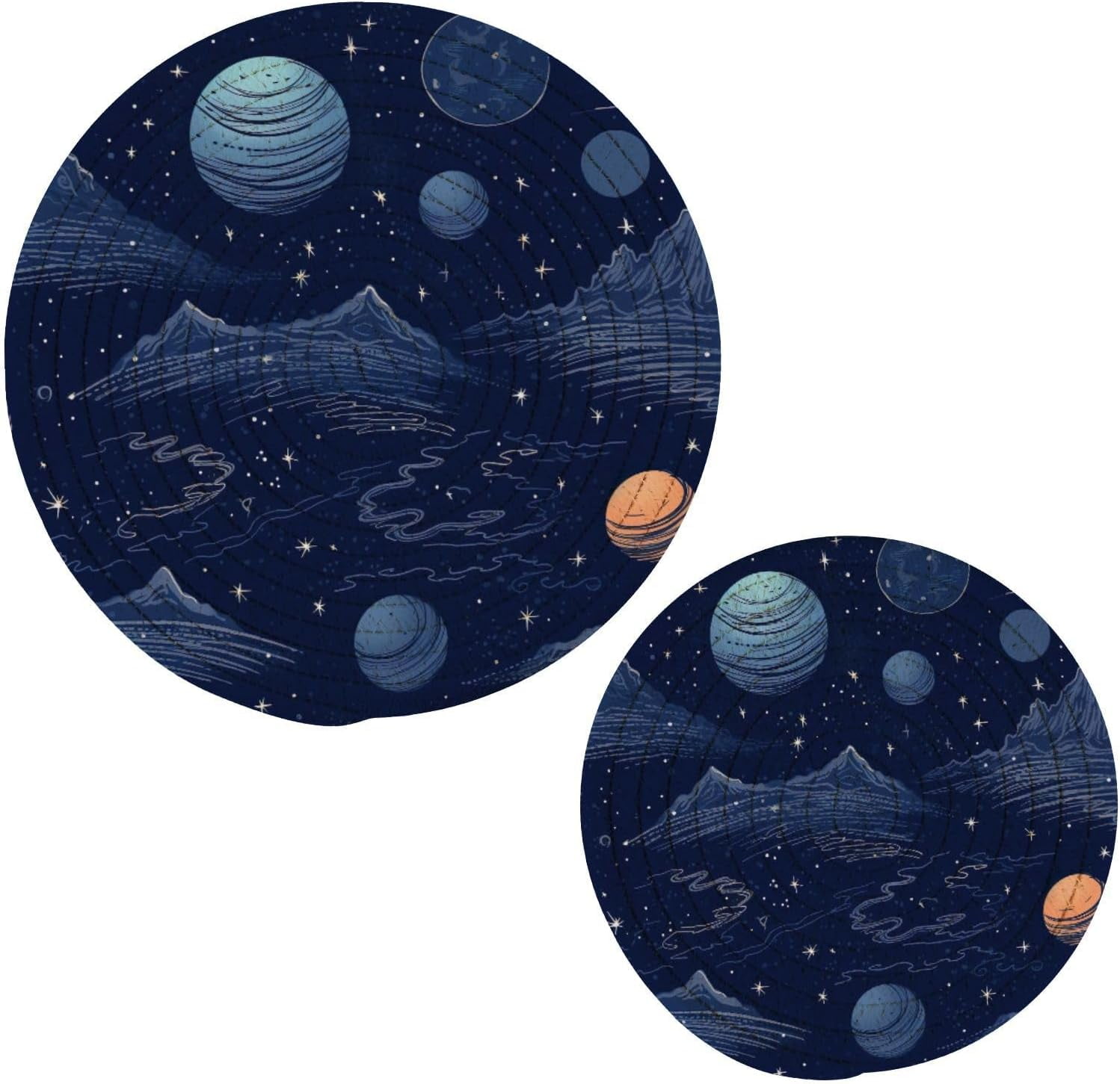 Coolnut Planets Cartoon Trivets Pot Holders Set of 2 Potholders for ...