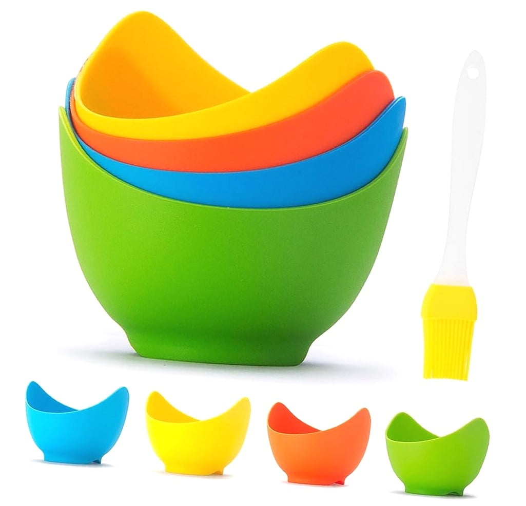 Coolnut Poacher Cups with Stands, Nonstick Poaching Cup for Stovetop ...
