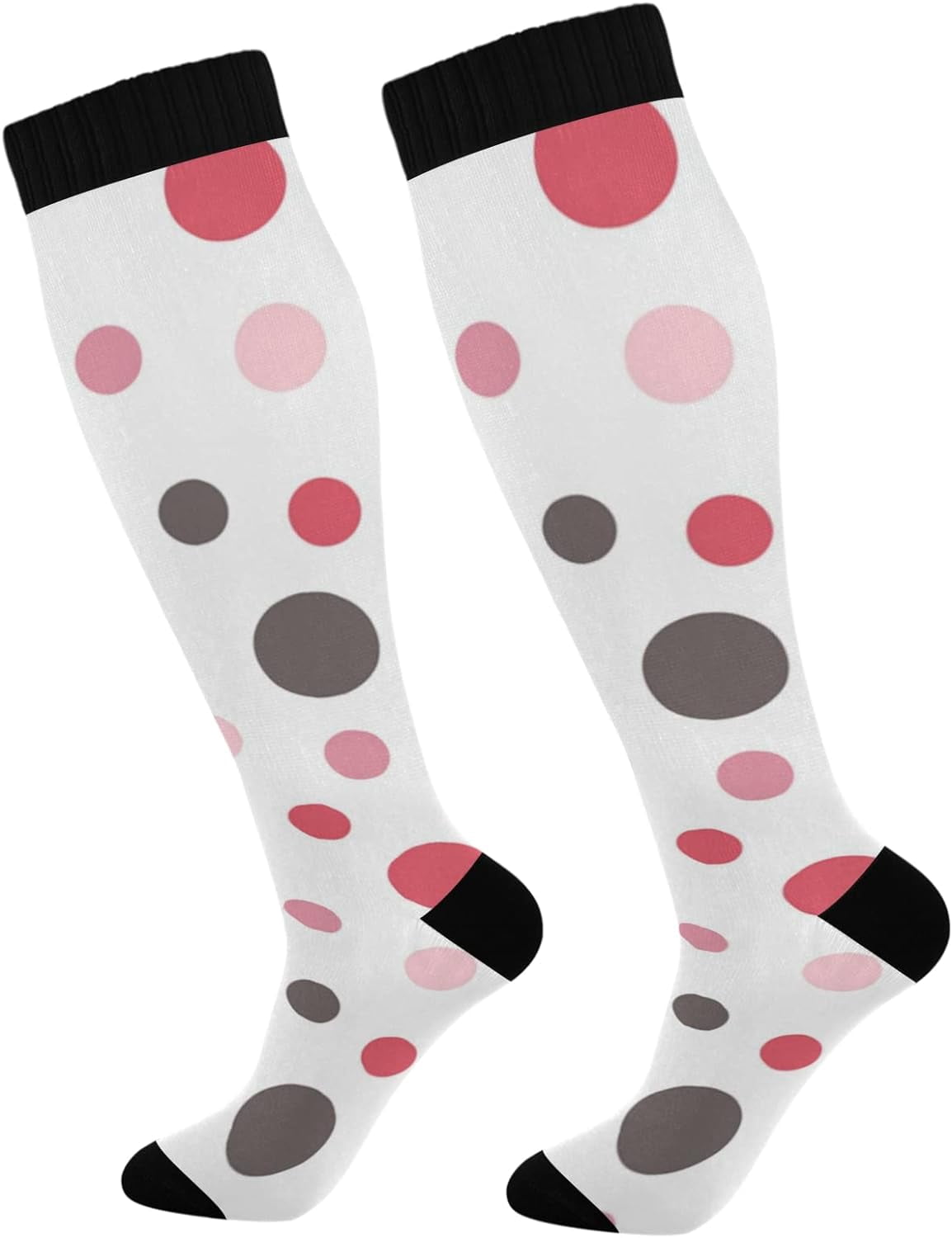 Coolnut Polka Dots Compression Socks, 1 Pack Women Men Long Stocking ...