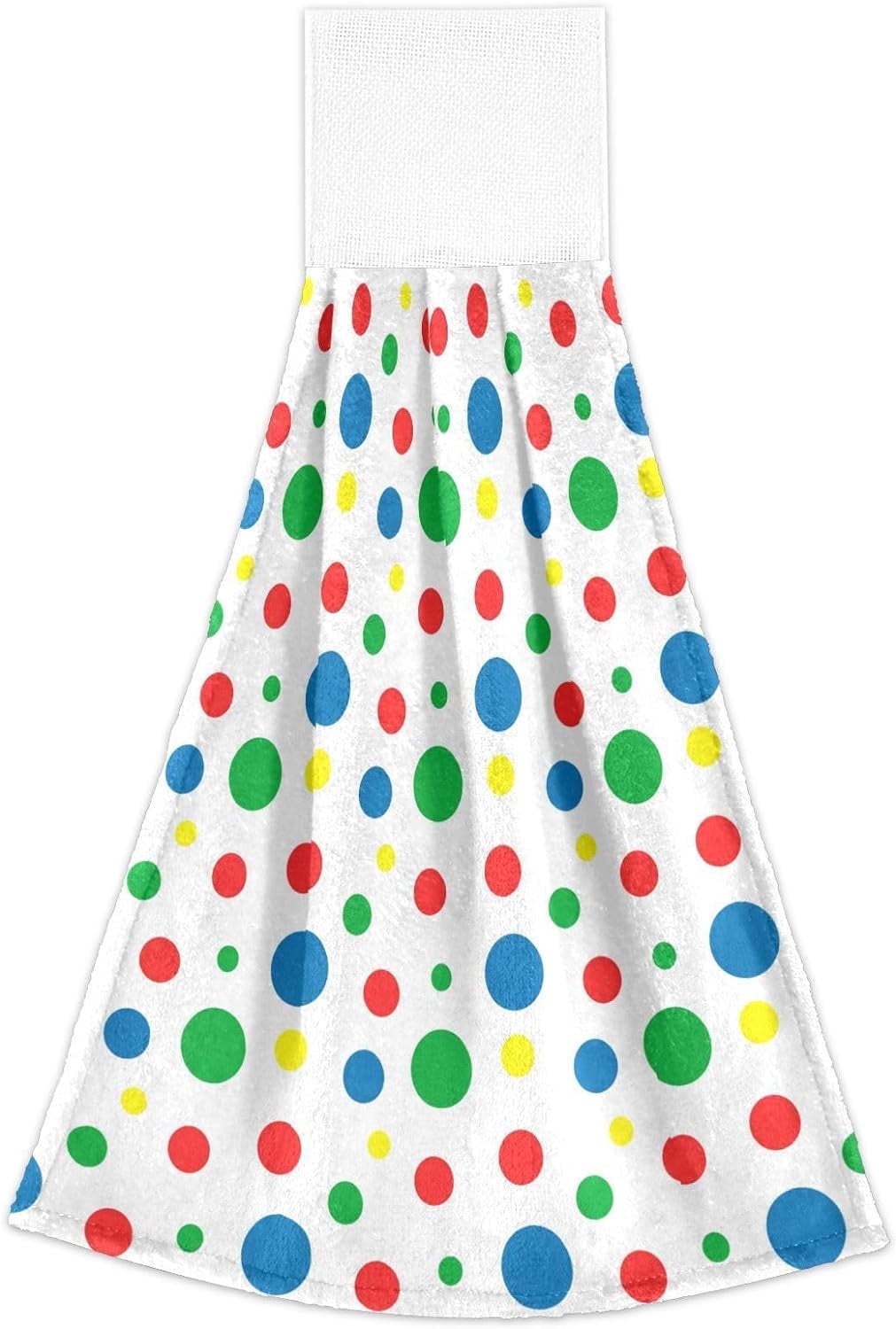Coolnut Polka Dots Hanging Towel Set of 2, Absorbent Soft Coral Velvet ...