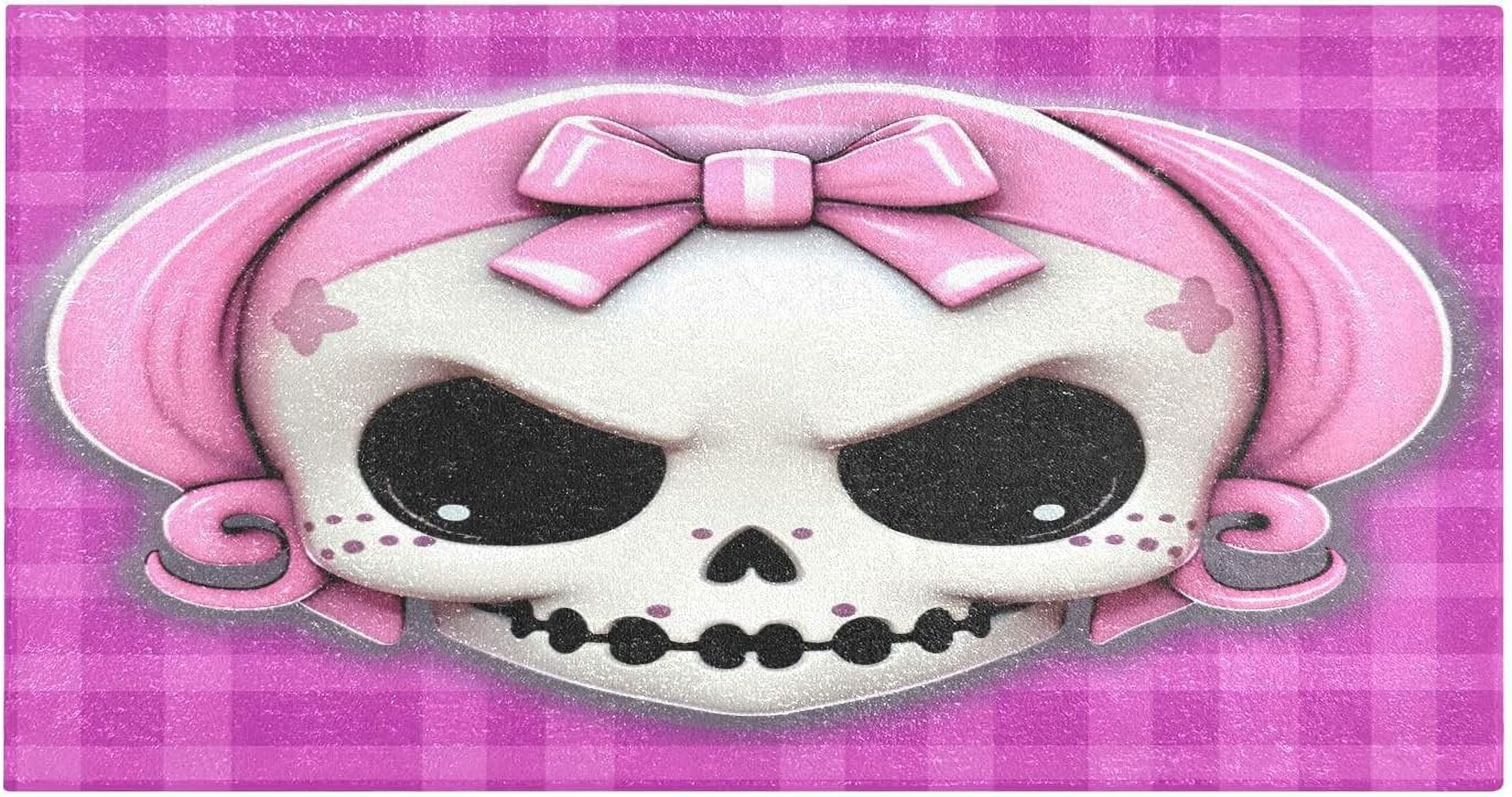 Coolnut Princess Skull Kawaii Bathroom Rugs Floor Mats Non-Slip Soft ...