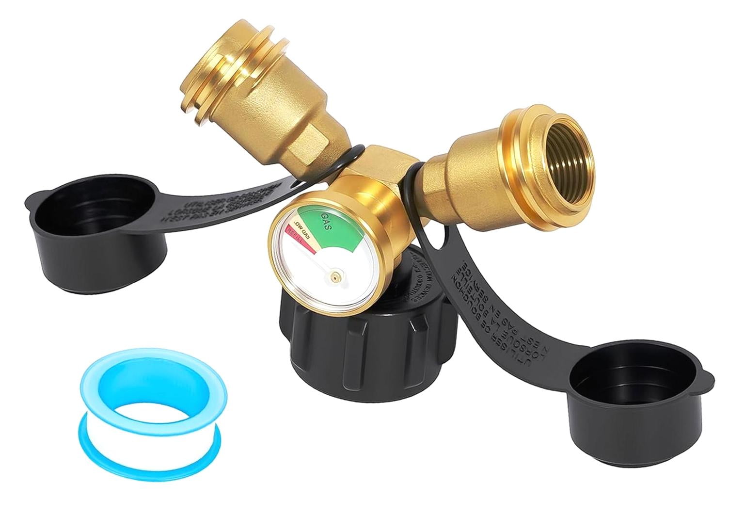 Coolnut Propane Tank Divider with Gauge, 2-Way Propane Divider, Propane ...