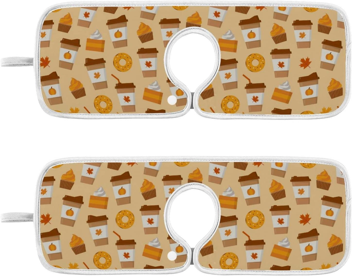 Coolnut Pumpkin Spice Lattle Kitchen Sink Splash Guard 2 Packs Faucet ...