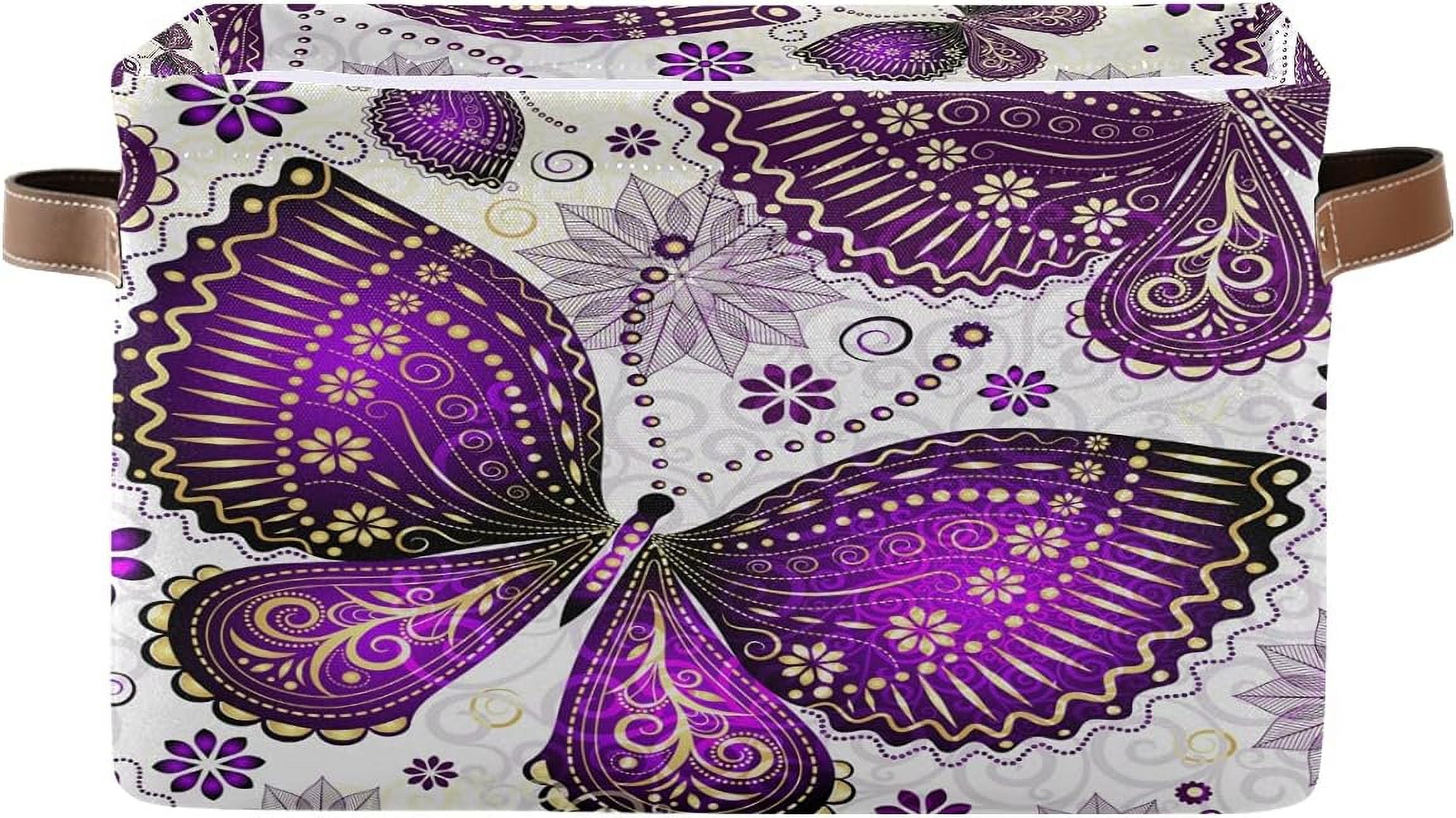 Coolnut Purple Butterfly Storage Bin for Toy Storage Basket Dirty ...