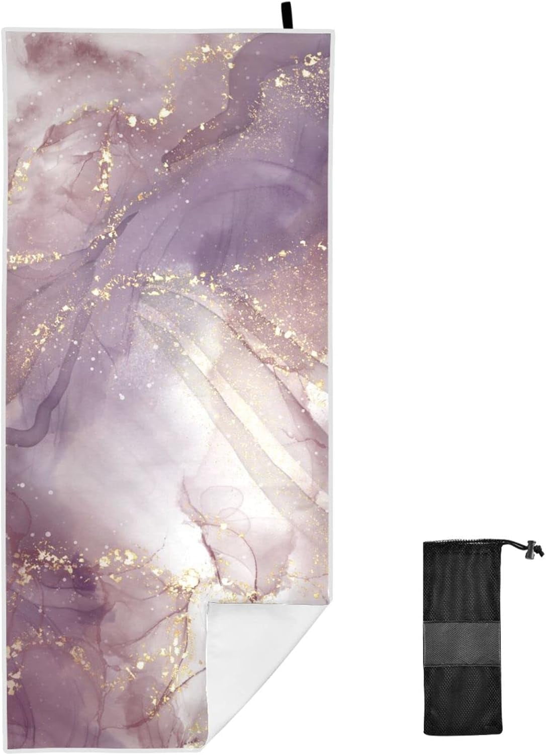 Coolnut Purple Glitte Beach Towel, Fast Drying Extra Large Sand Free ...