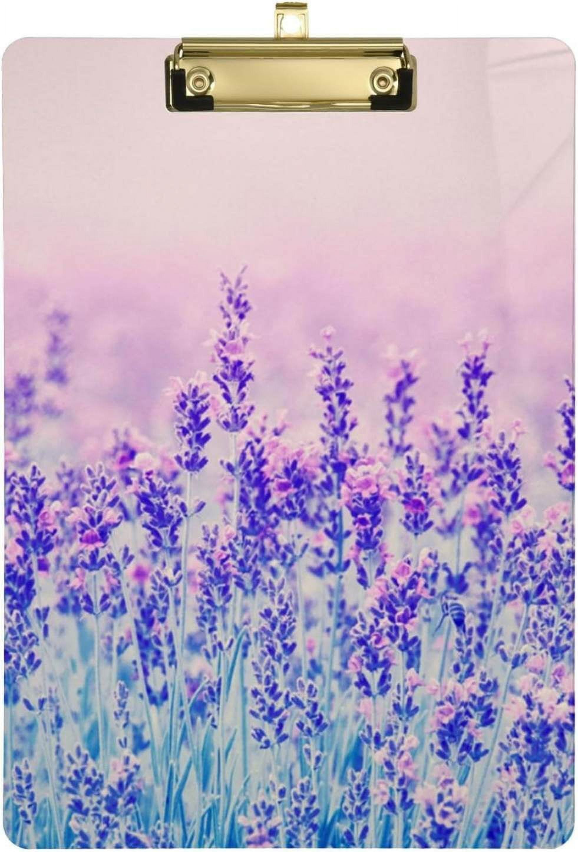 Coolnut Purple Lavender Flowers Clipboard, Acrylic Standard A4 Letter ...
