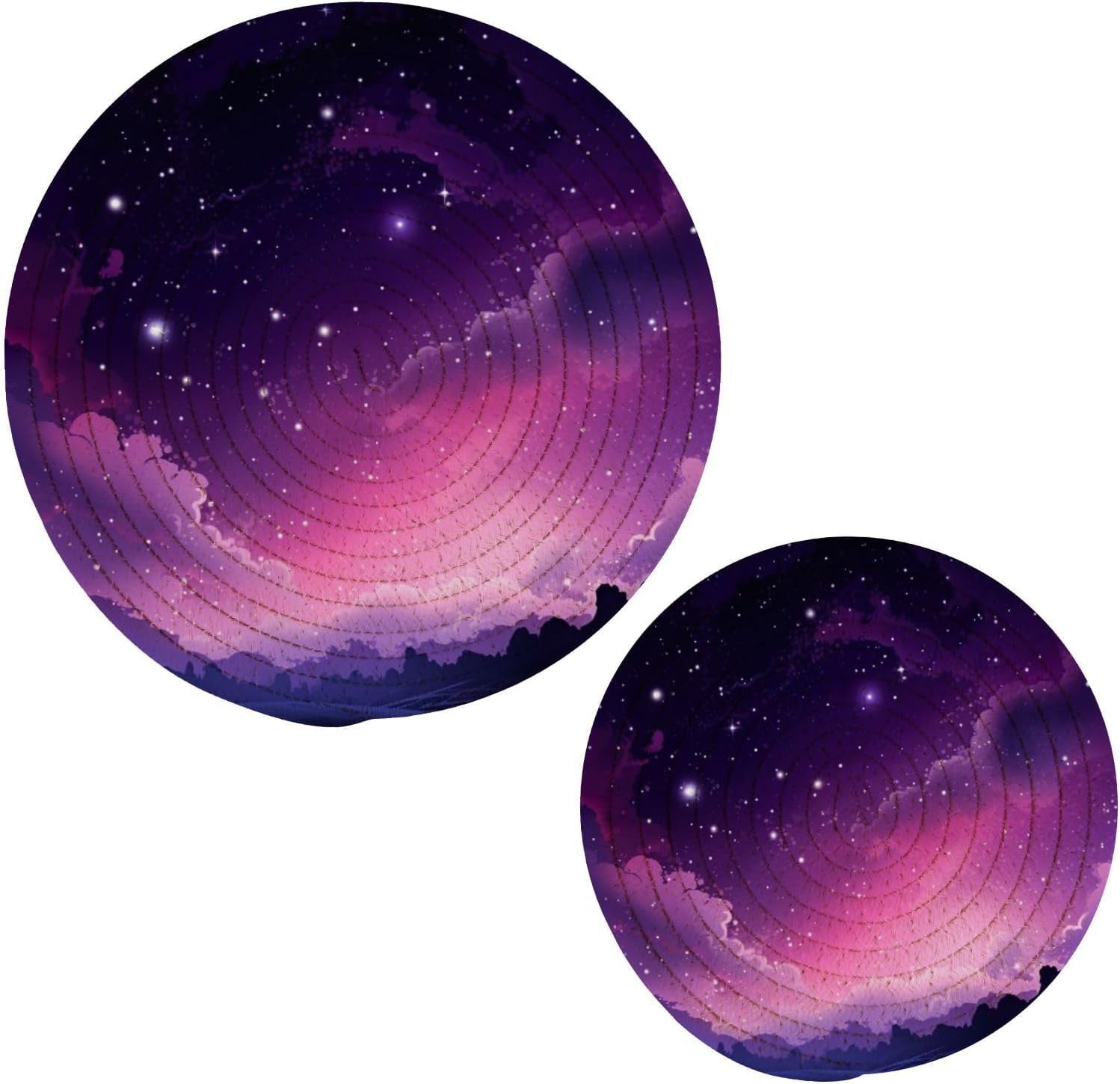 Coolnut Purple Space Field Trivets Pot Holders Set of 2 Potholders for ...