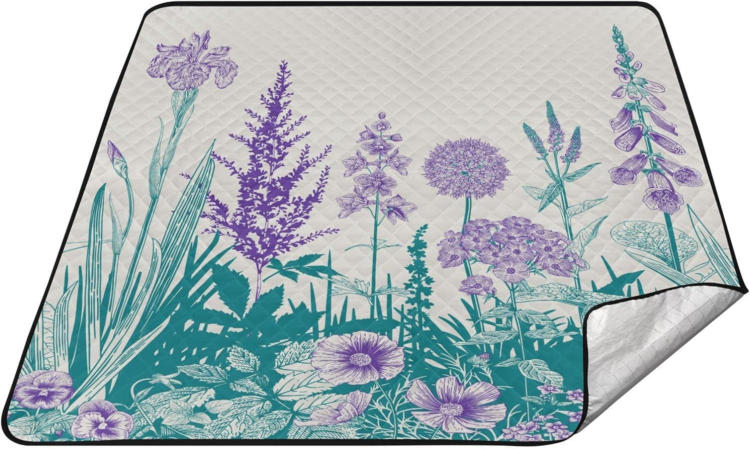 Coolnut Purple Wild Flowers Large Picnic & Outdoor Beach Blanket ...