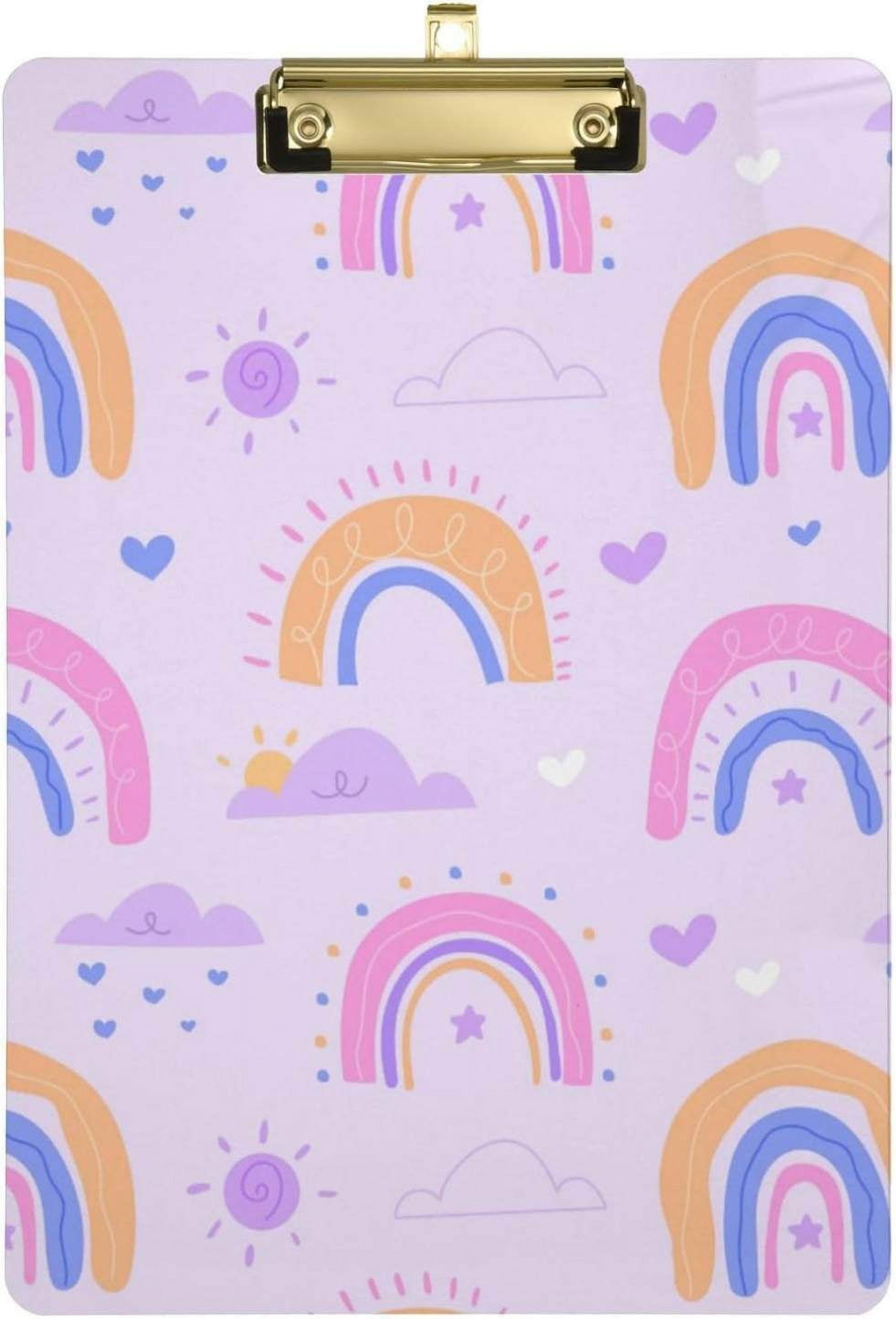 Coolnut Rainbow Clipboard, Acrylic Standard A4 Letter Size Clip Board ...