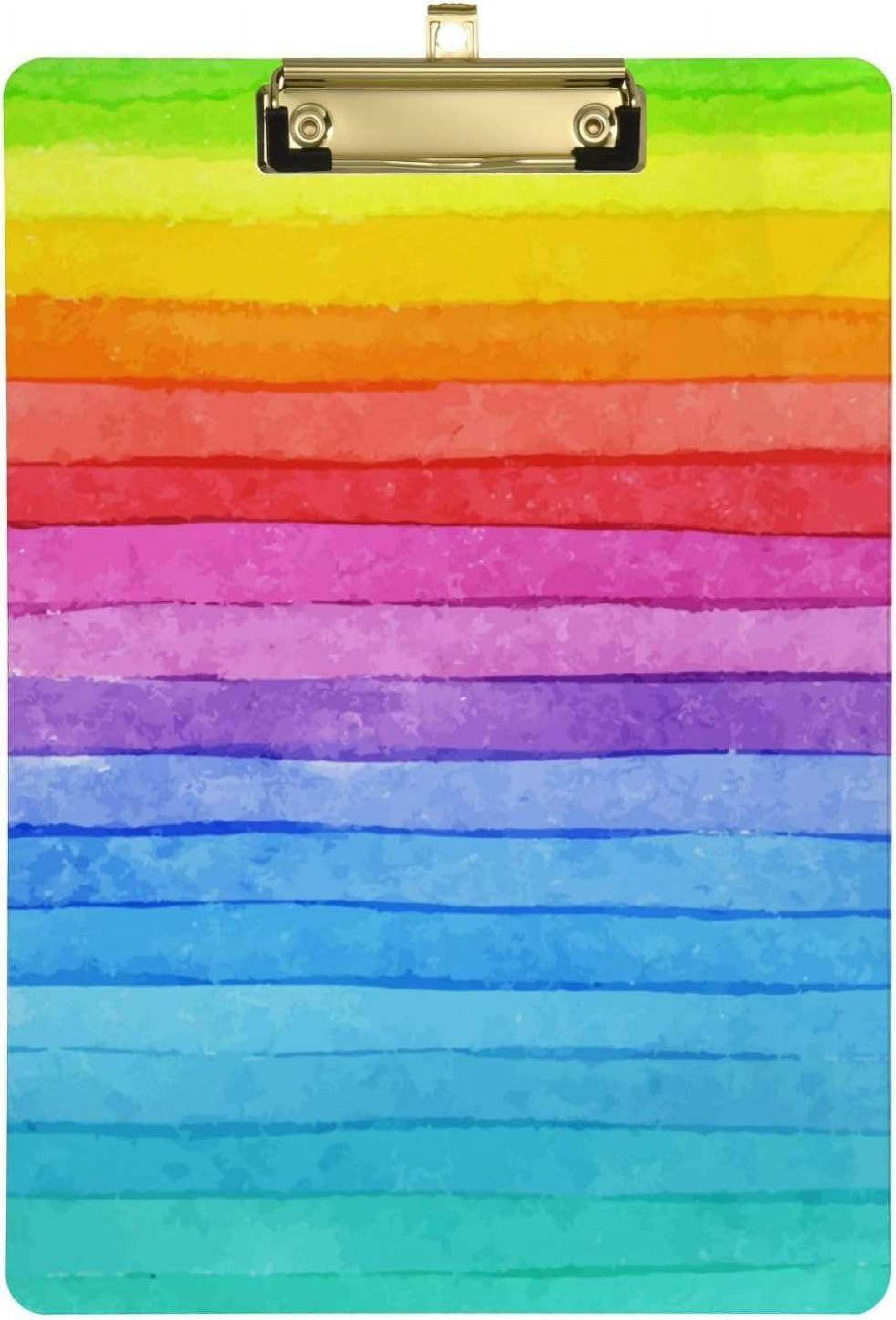 Coolnut Rainbow Clipboard, Acrylic Standard A4 Letter Size Clip Board ...