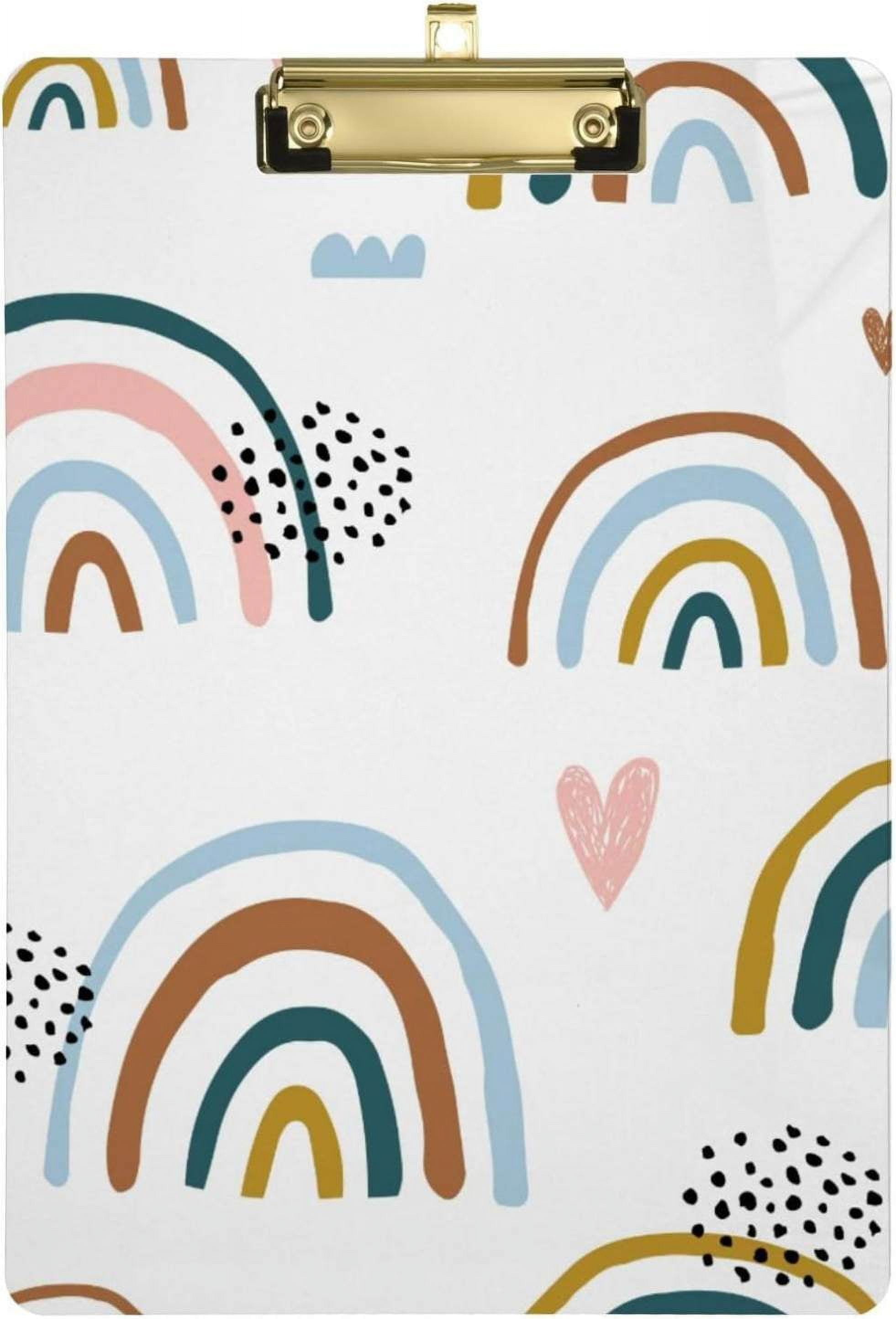 Coolnut Rainbow Clipboard, Acrylic Standard A4 Letter Size Clip Board ...