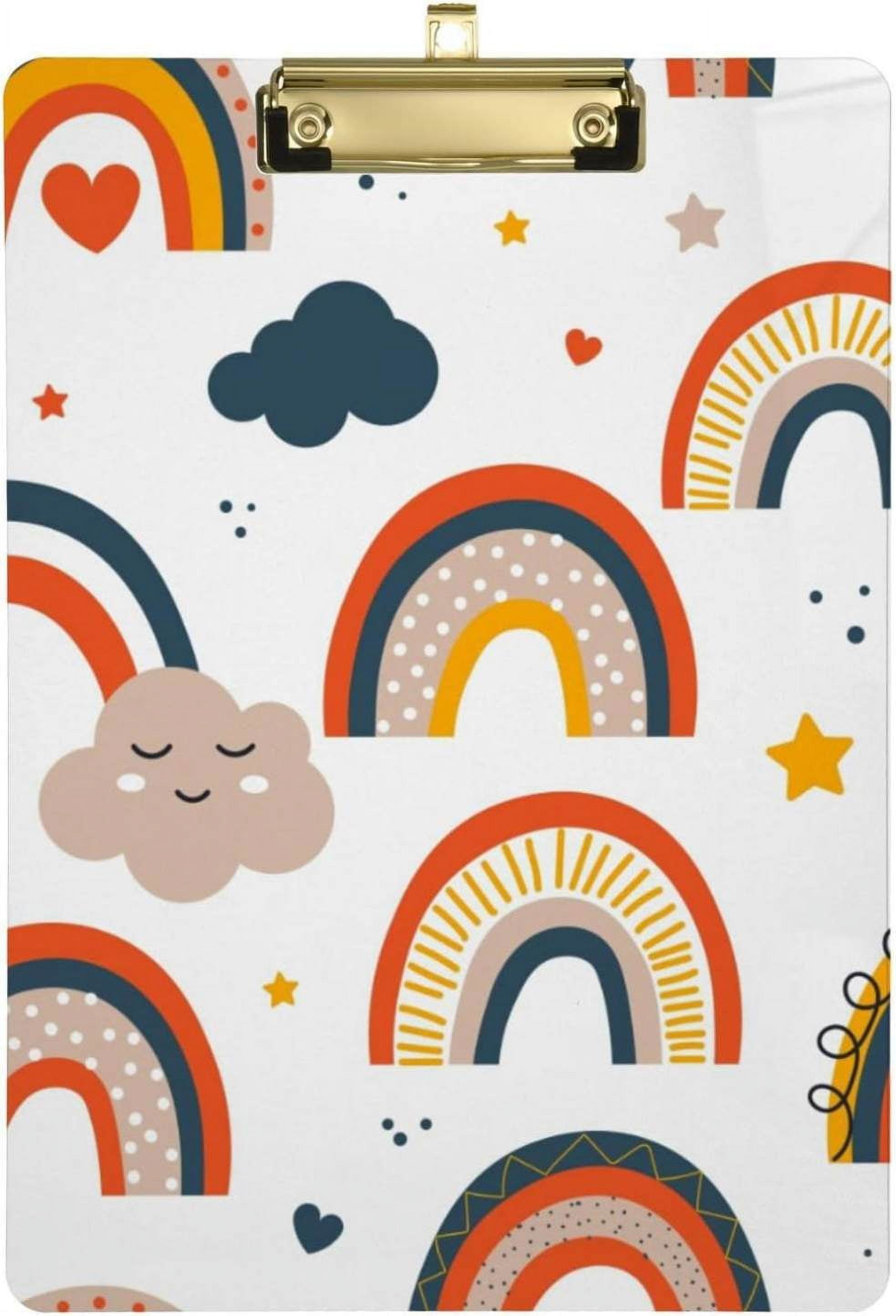 Coolnut Rainbow Clipboard, Acrylic Standard A4 Letter Size Clip Board ...