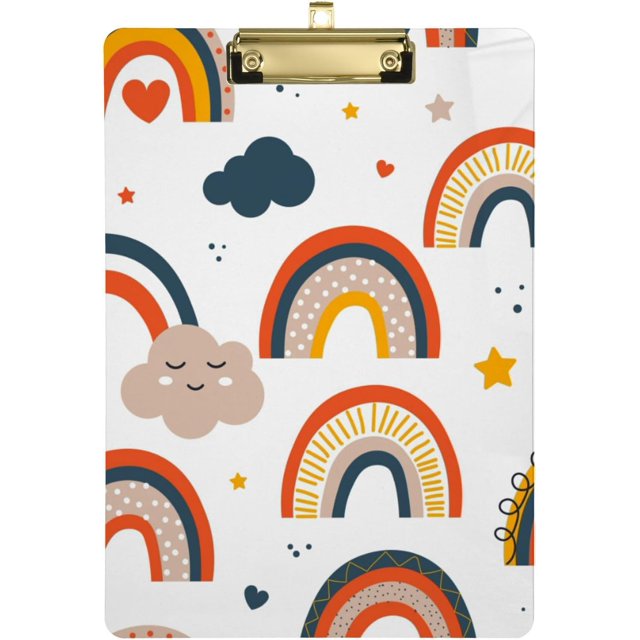 Coolnut Rainbow Clipboard, Acrylic Standard A4 Letter Size Clip Board ...