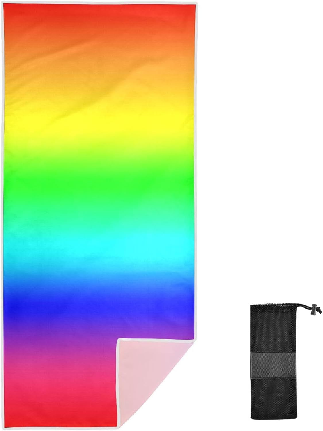 Coolnut Rainbow Gradient Stripes Microfiber Beach Towels 71x31in ...