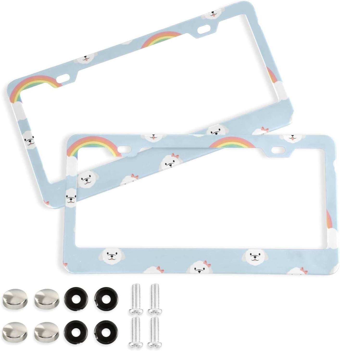 Coolnut Rainbow License Plate Frames 2pcs, Aluminum Universal Car ...