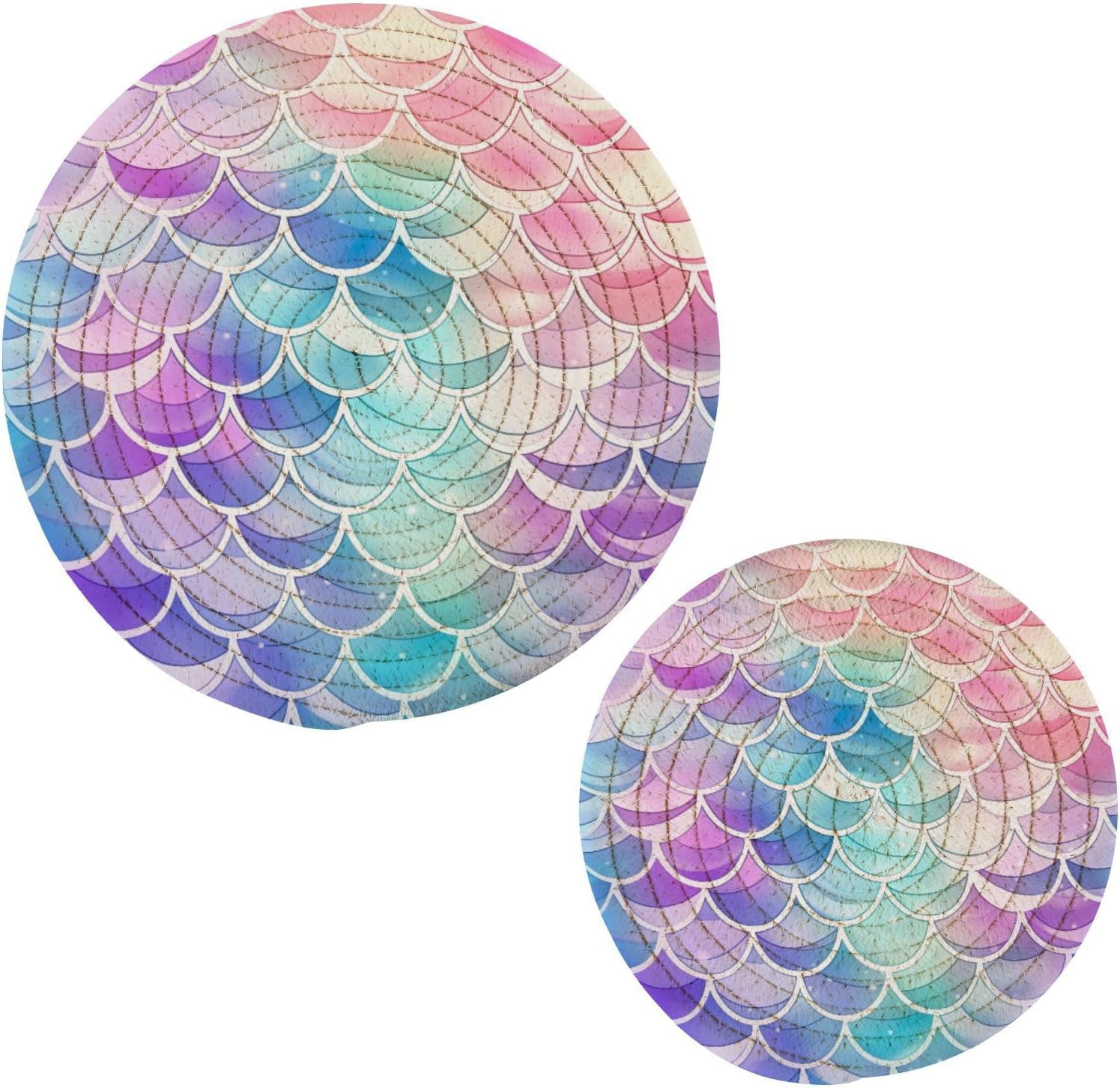 Coolnut Rainbow Mermaid Trivets Pot Holders Set of 2 Potholders for ...