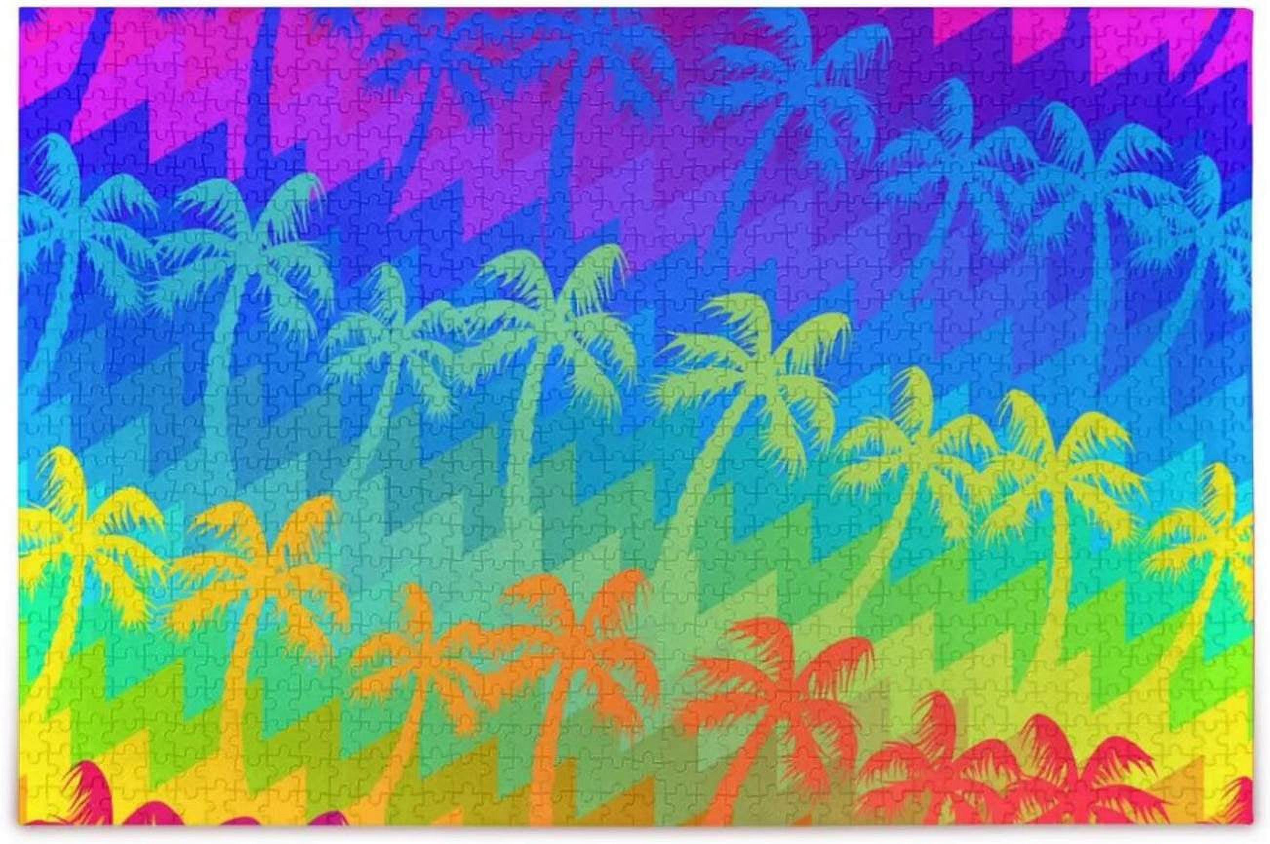 Coolnut Rainbow Palm Trees Wooden Jigsaw Puzzles, 20.5" x 14.9 ...
