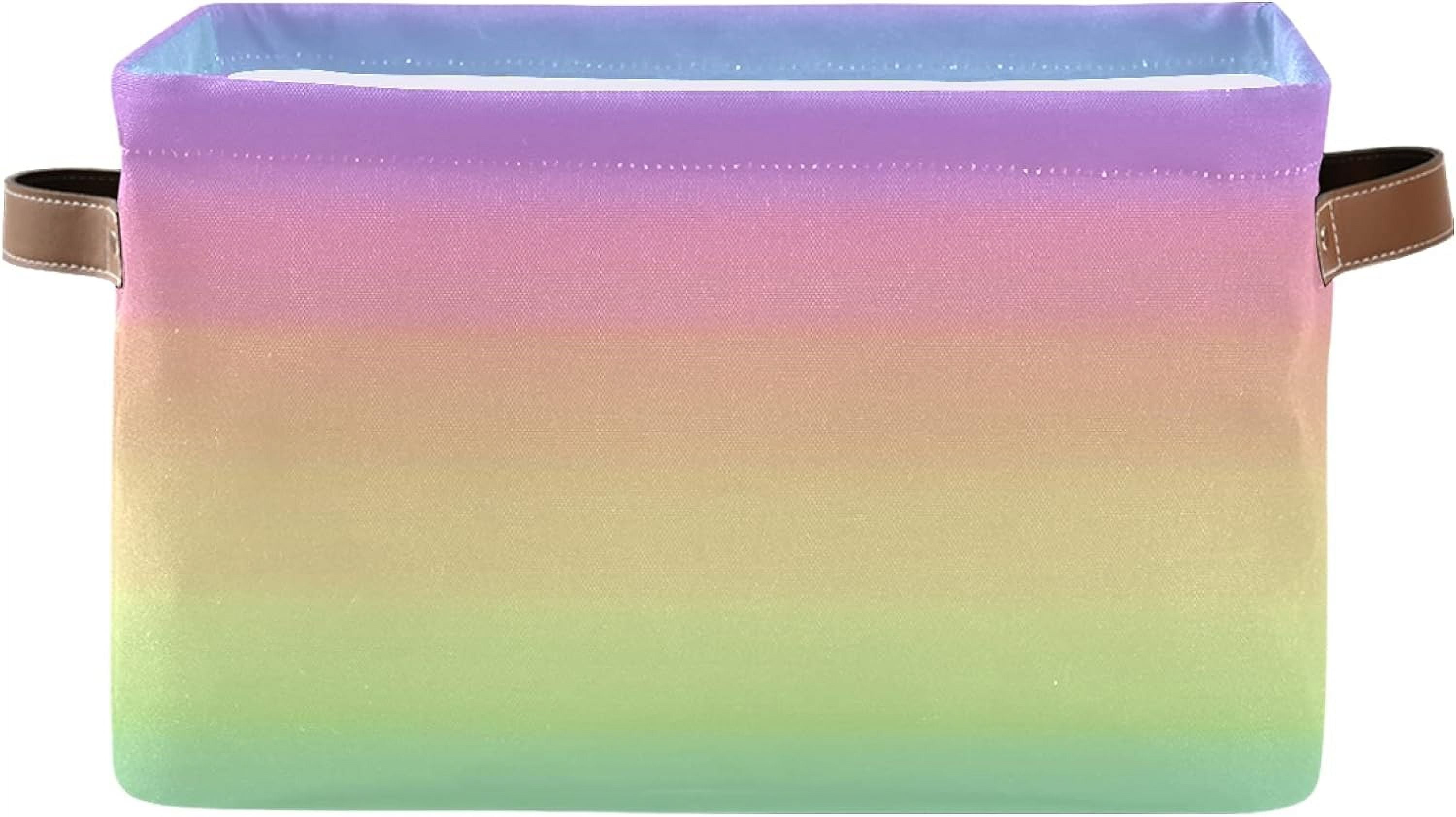 Coolnut Rainbow Pastel Storage Basket, Durable Canvas Organizer With ...