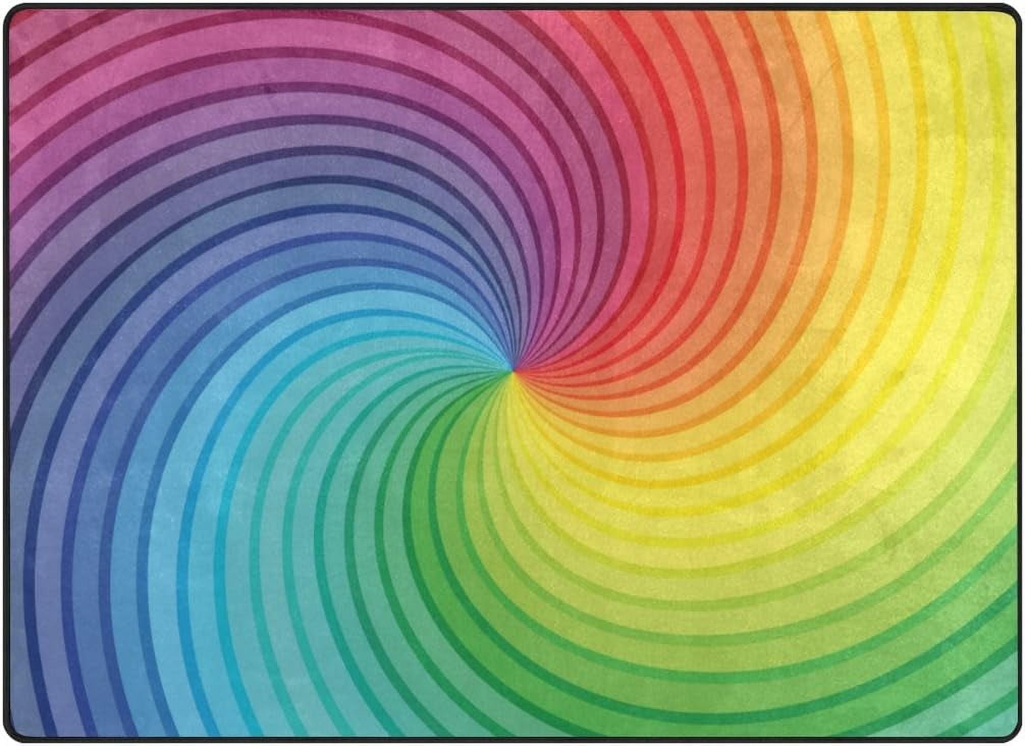 Coolnut Rainbow Swirl Area Rug Pad - 80 x 58 inch - 100% Light Weight ...