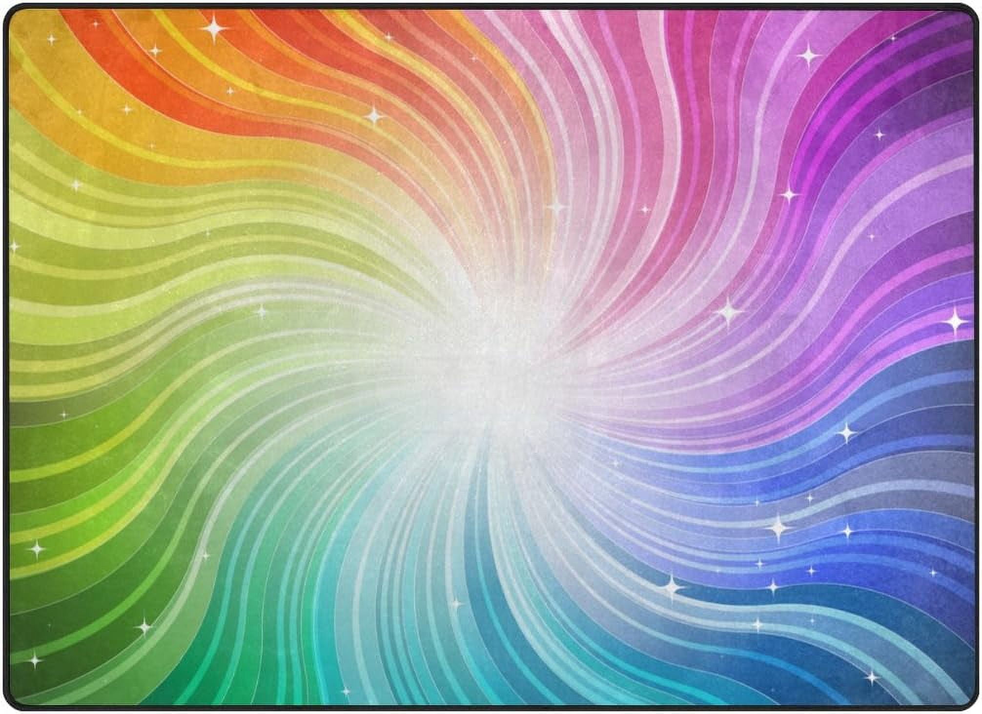 Coolnut Rainbow-Wave Area Rug Pad - 80 x 58 inch - 100% Light Weight ...
