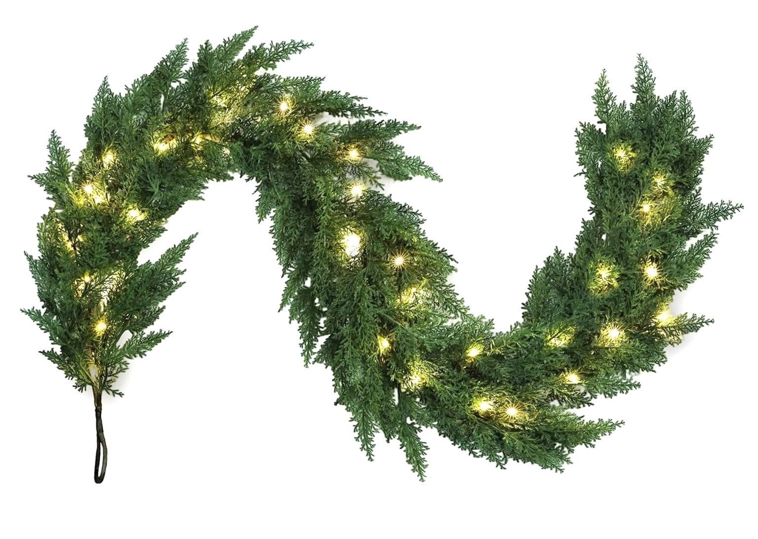 Coolnut Realistic Christmas Garland with 8 Lighting Modes 6FT Touch ...