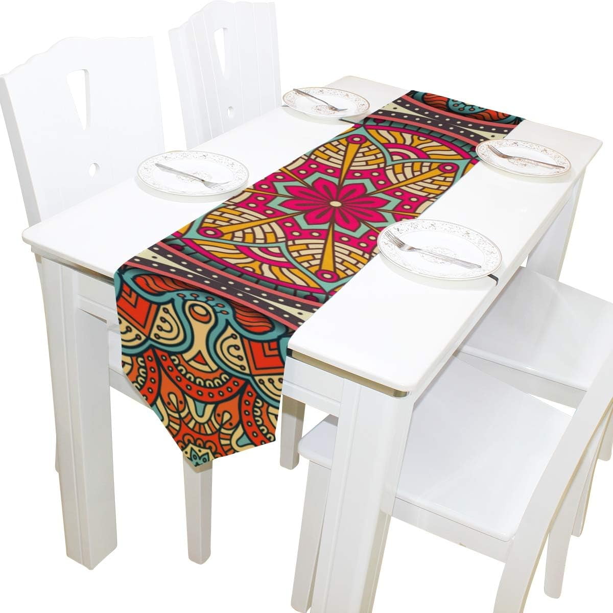 Coolnut Rectangle Cloth Table Runner, Vintage Decorative Elements Table ...