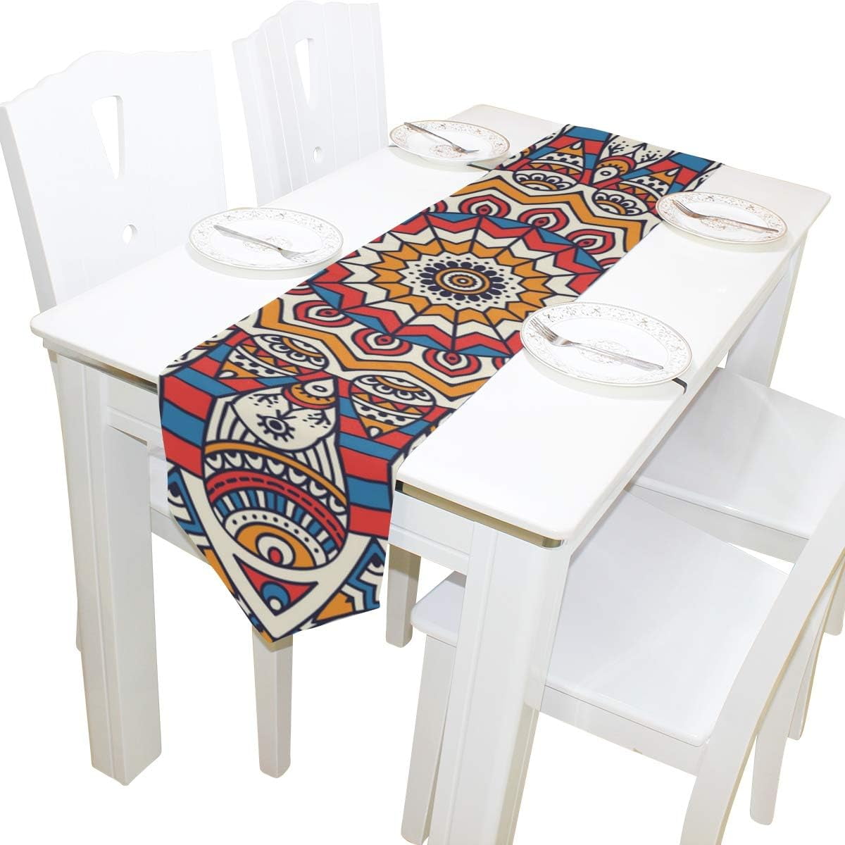 Coolnut Rectangle Cloth Table Runner, Vintage Ethnic Decoration Table ...