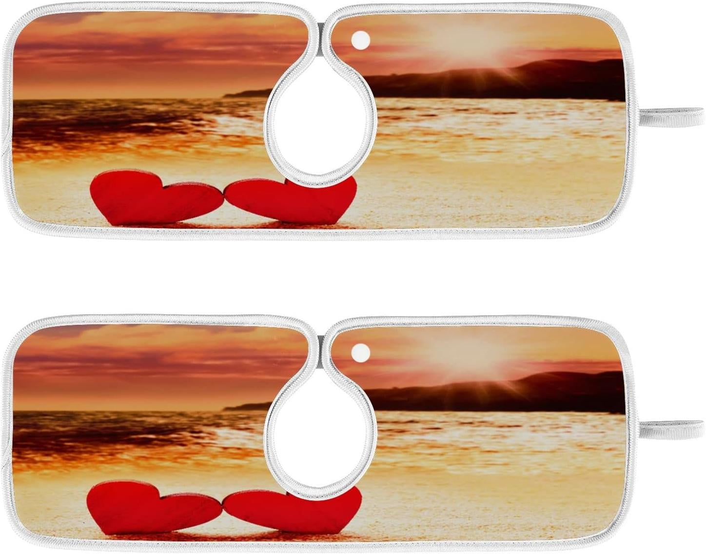 Coolnut Red Beach Hearts Sink Splash Guard for Faucet 2 Packs Faucet ...