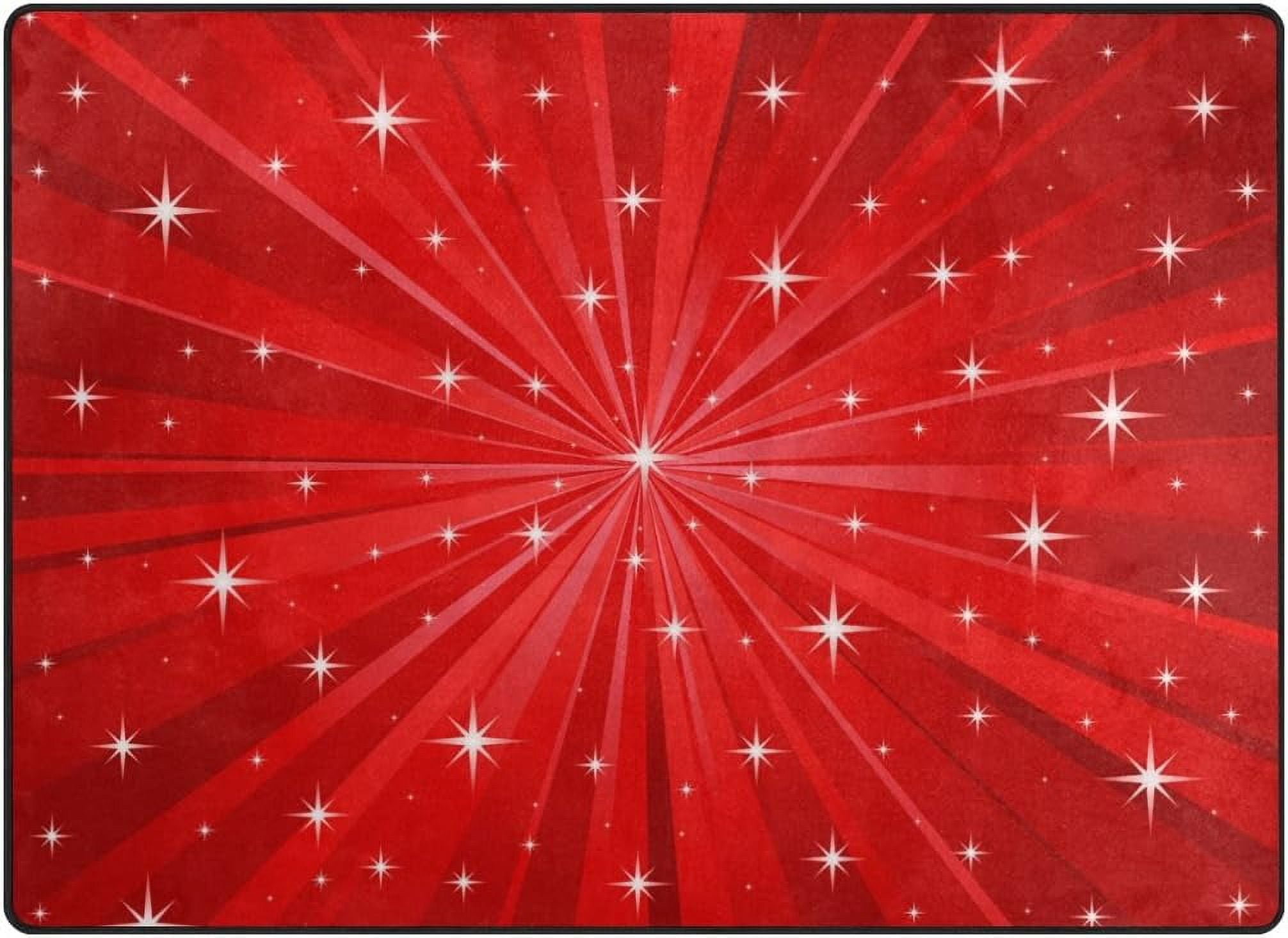 Coolnut Red Bright Rays 80 x 58 inches Lightweight Soft Area Rug Mat ...