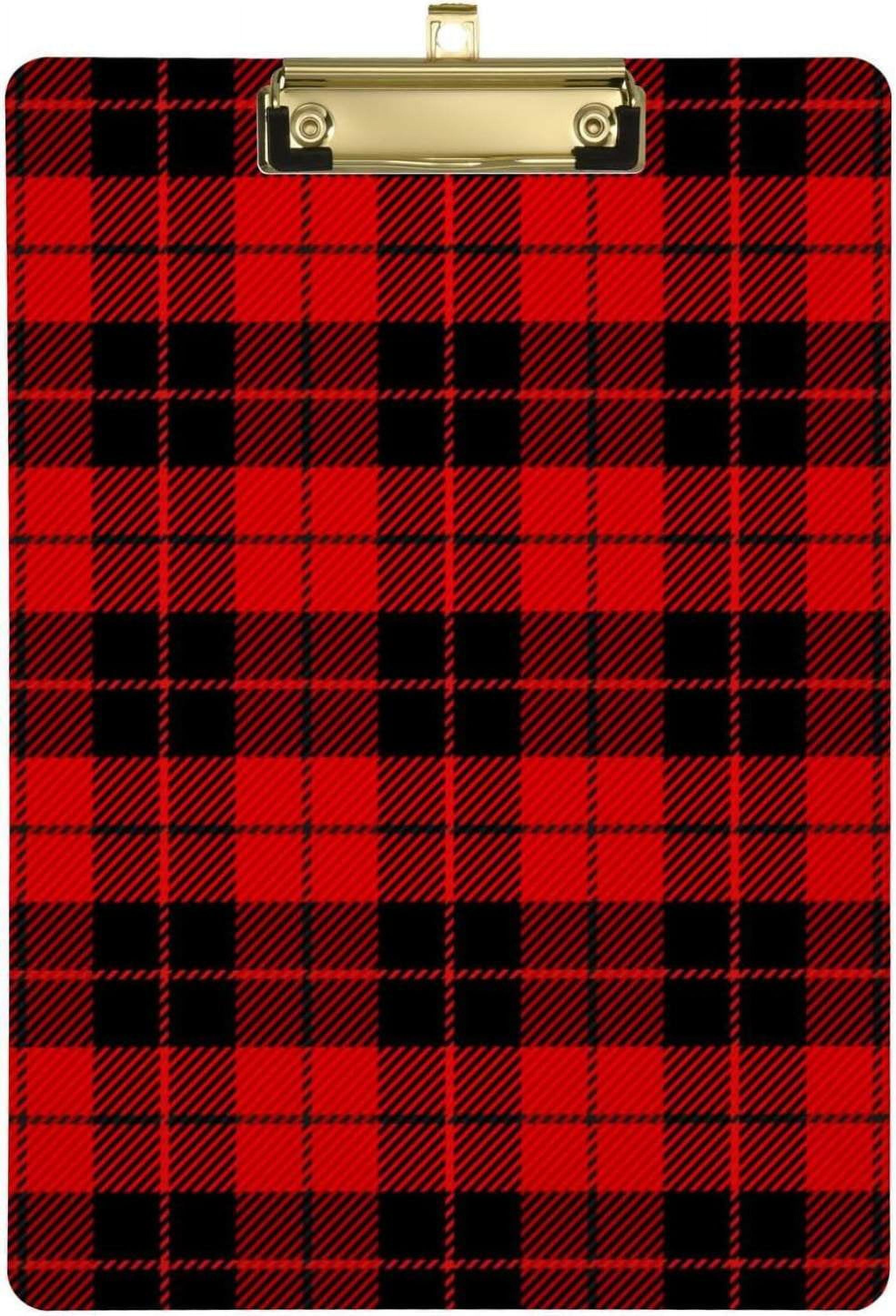 Coolnut Red Buffalo Plaid Clipboard, Acrylic Standard A4 Letter Size ...