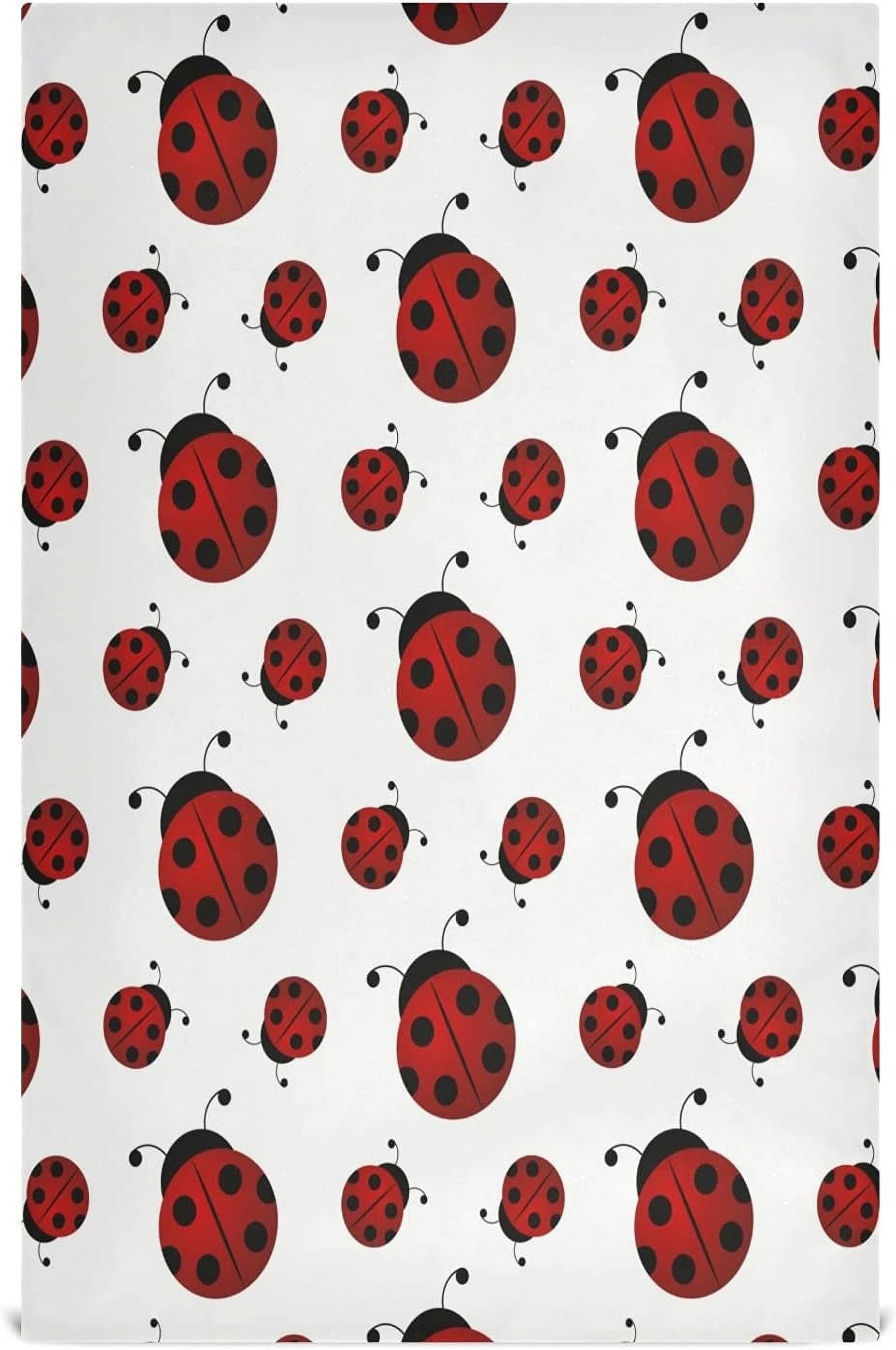 Coolnut Red Ladybug Kitchen Towels | Set of 1 18 x 28 Inches ...
