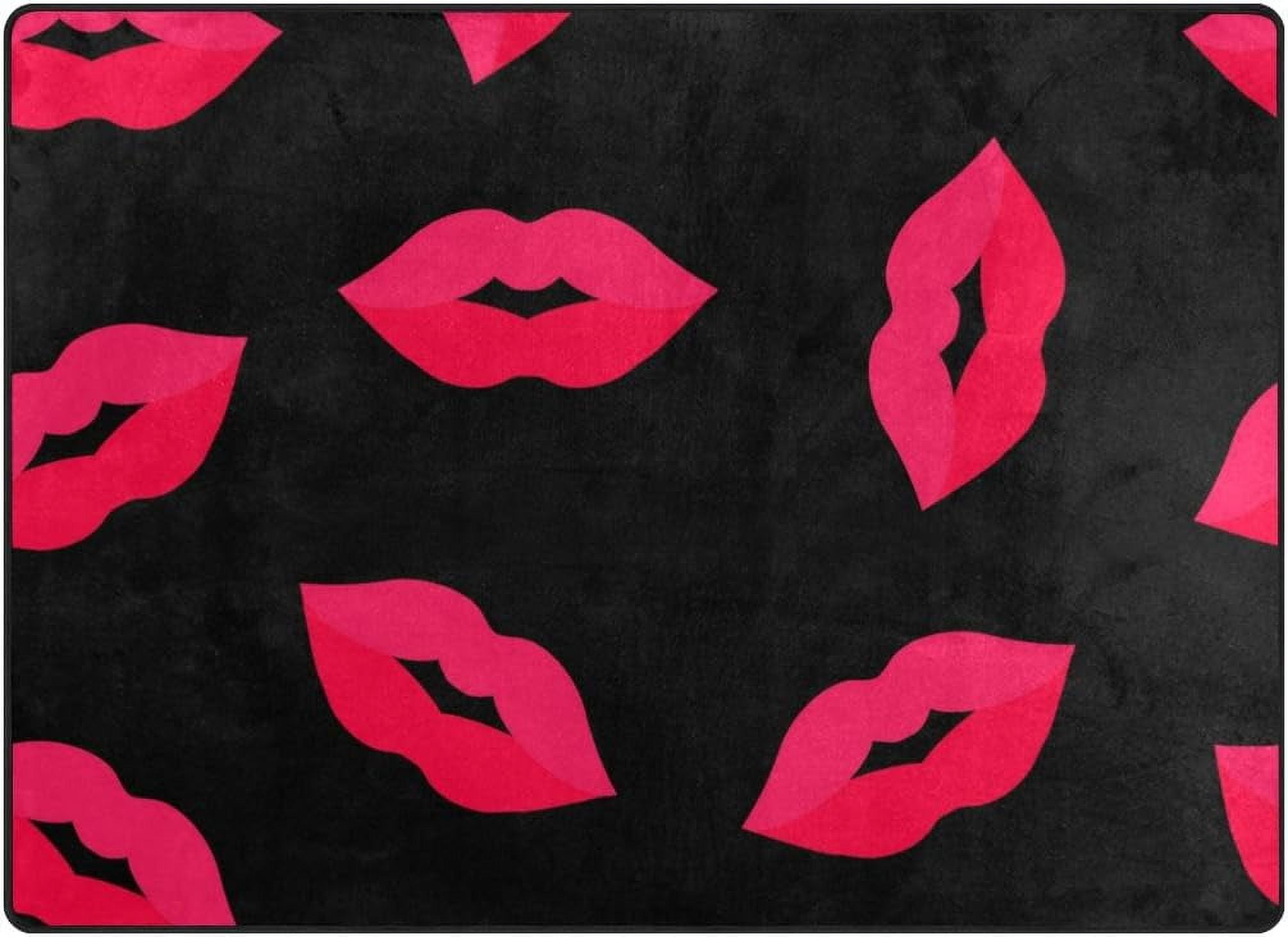 Coolnut Red Lips 80 x 58 inches Lightweight Soft Area Rug Mat Indoor ...