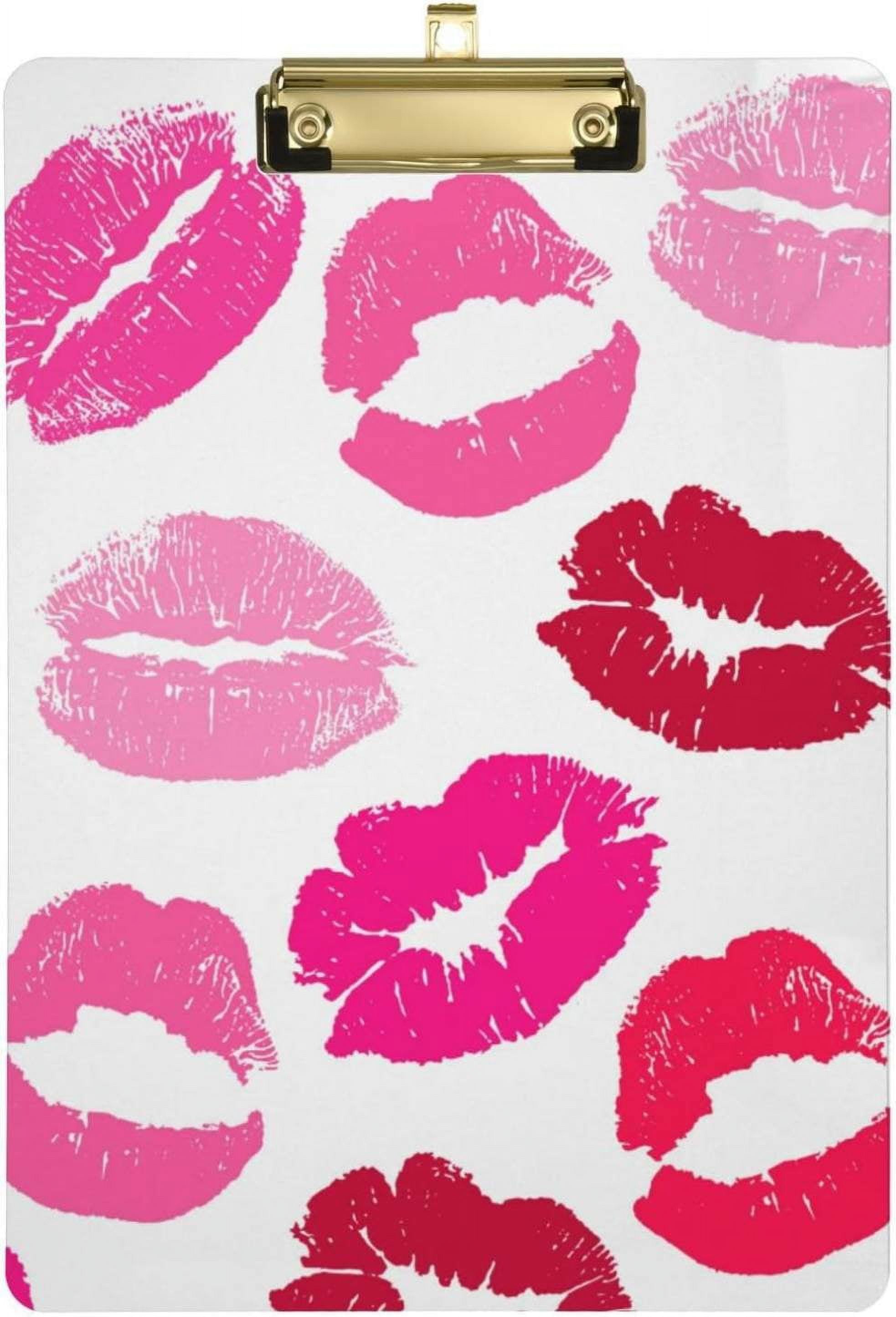 Coolnut Red Lips Clipboard, Acrylic Standard A4 Letter Size Clip Board ...