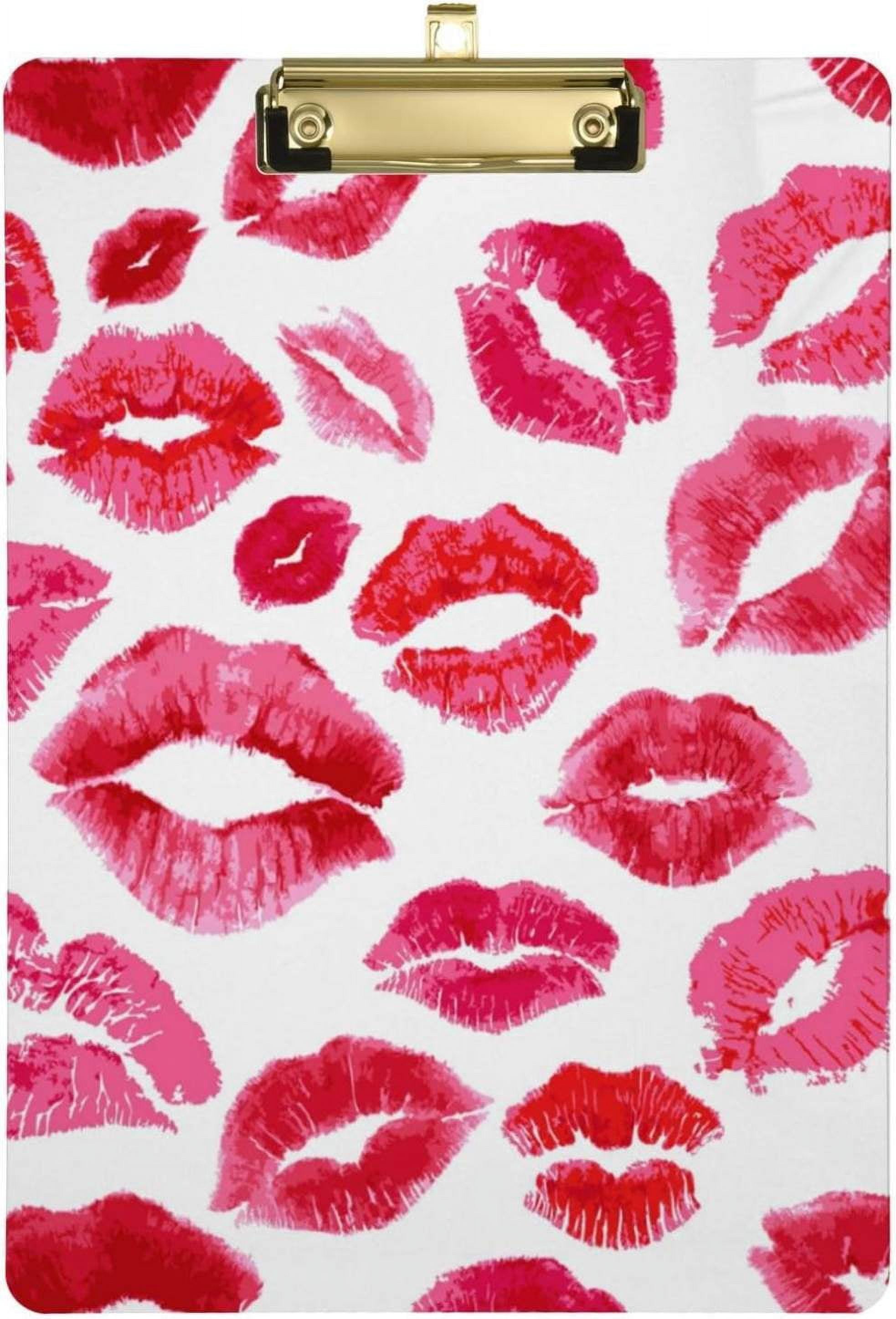 Coolnut Red Lips Clipboard, Acrylic Standard A4 Letter Size Clip Board ...