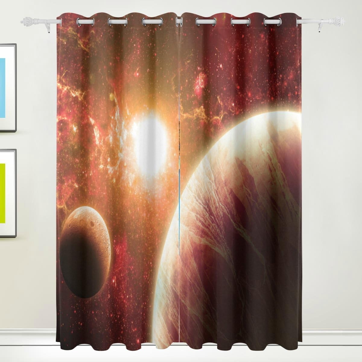 Coolnut Red Moon Over Glowing Star Thermal Insulated Blackout Grommet ...