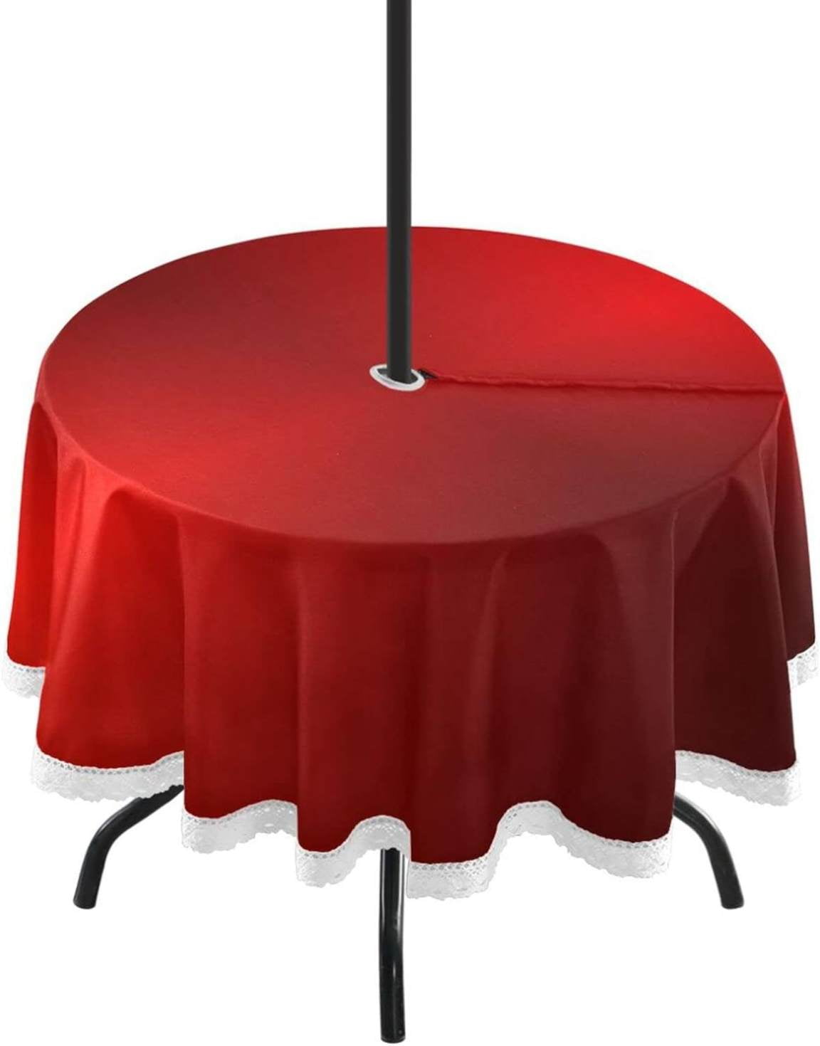 Coolnut Red Solid Round Table Cloth, Heat Resistant Table Cover with ...