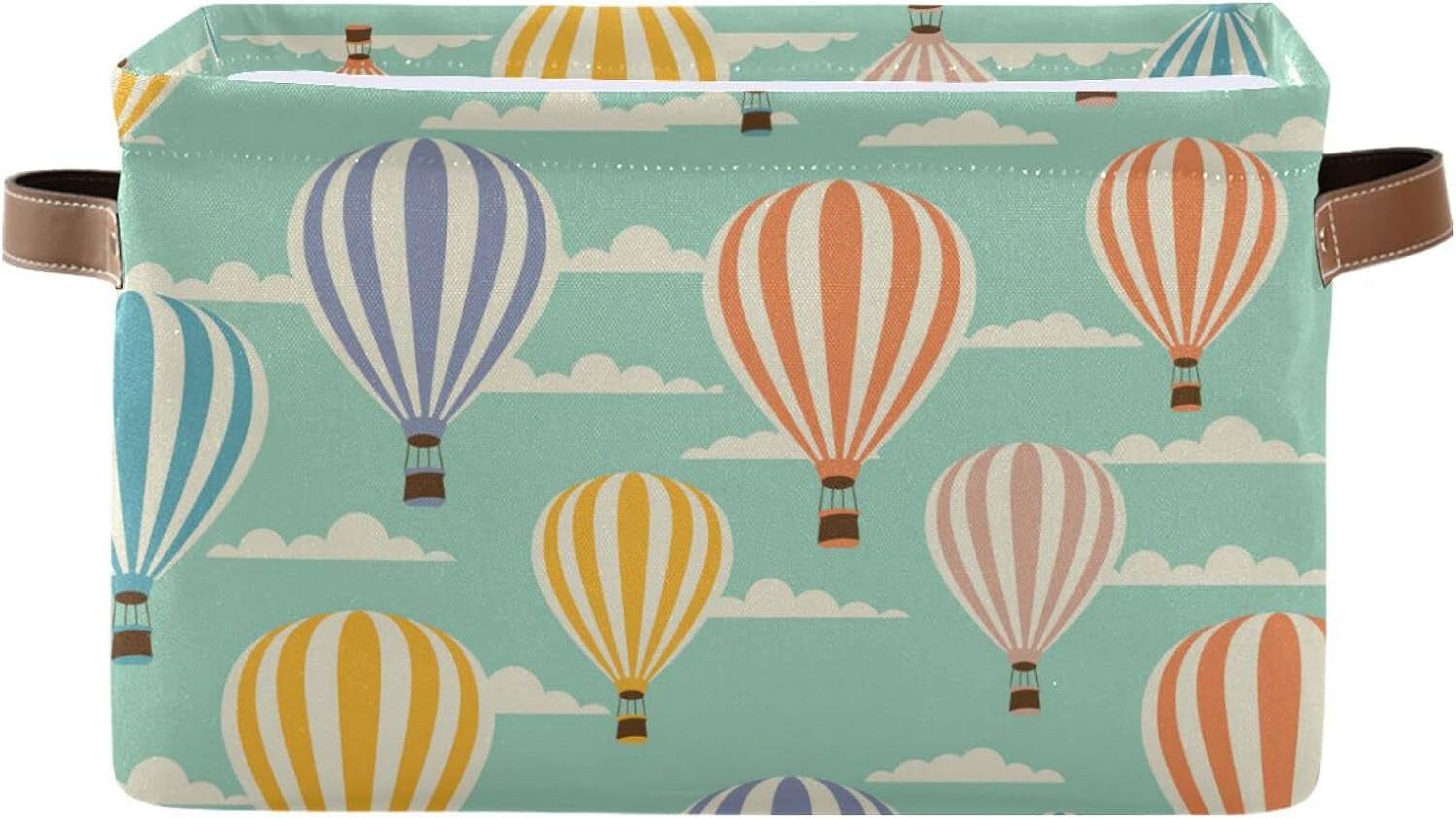 Coolnut Retro Hot Air Balloon Storage Baskets Rectangle Foldable Canvas ...