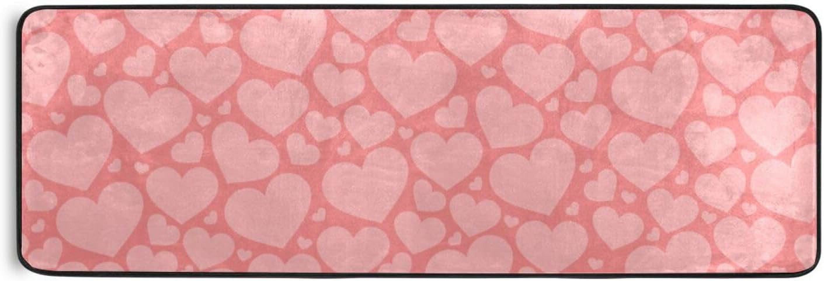 Coolnut Romantic Cartoon Heart Area Rug - 2' x 6' Washable Runner Rugs ...