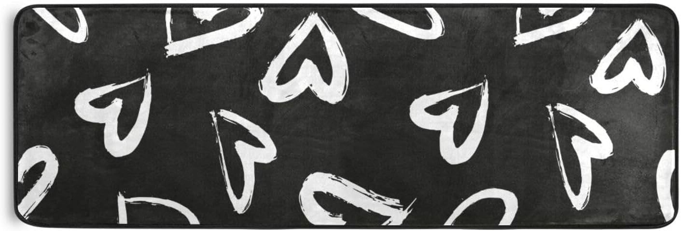 Coolnut Romantic Cartoon Heart Area Rug - 2' x 6' Washable Runner Rugs ...