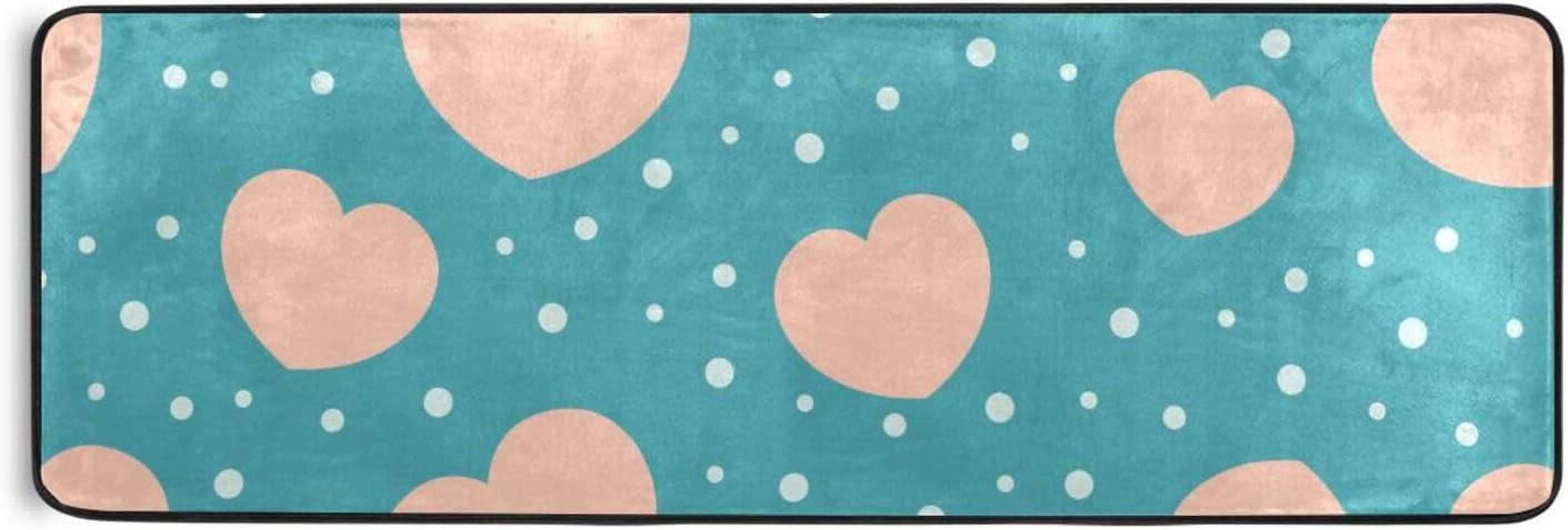 Coolnut Romantic Cartoon Heart Area Rug - 2' x 6' Washable Runner Rugs ...