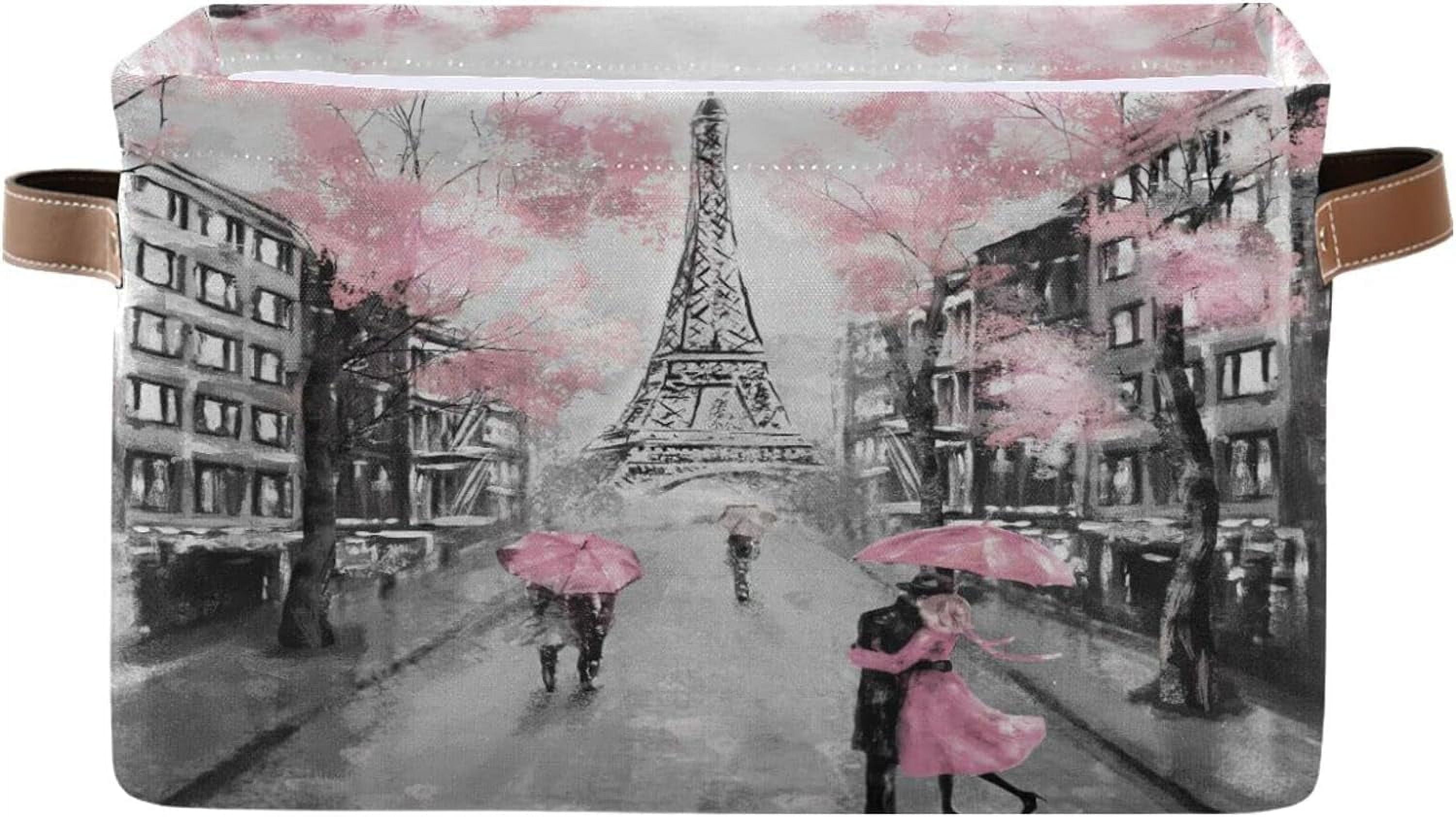 Coolnut Romantic Paris Eiffel Tower Oil Painting Storage Basket with ...