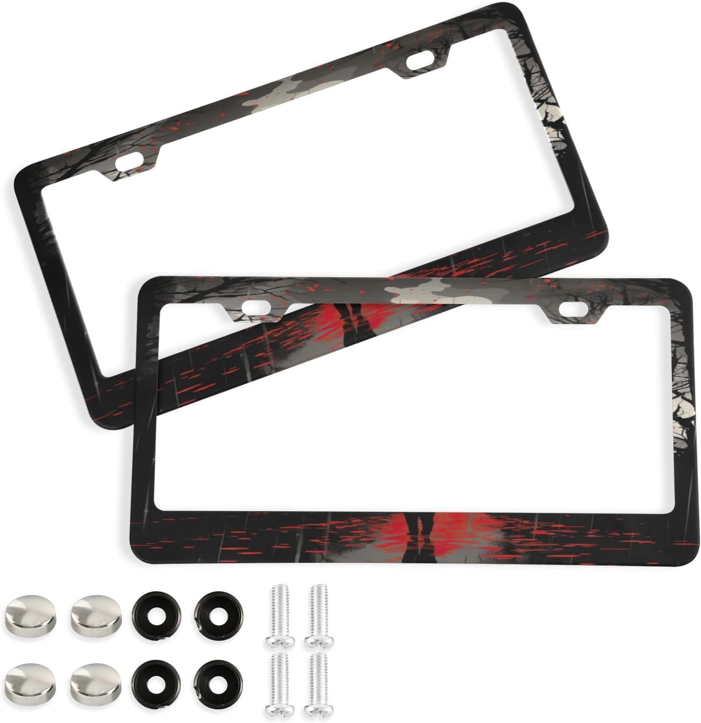 Coolnut Romantic Paris License Plate Frame 2 Holes Rustproof Aluminium ...