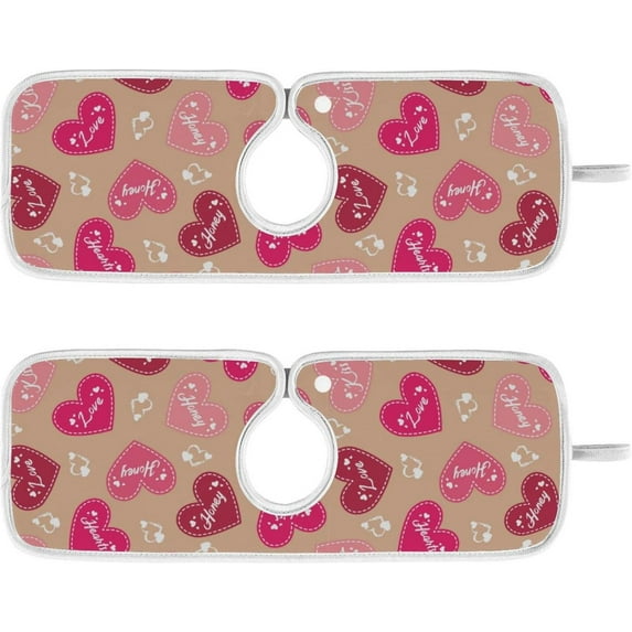 Coolnut Romantic Red Hearts 2PCS Kitchen Faucet Mat Bathroom Faucet Mat ...